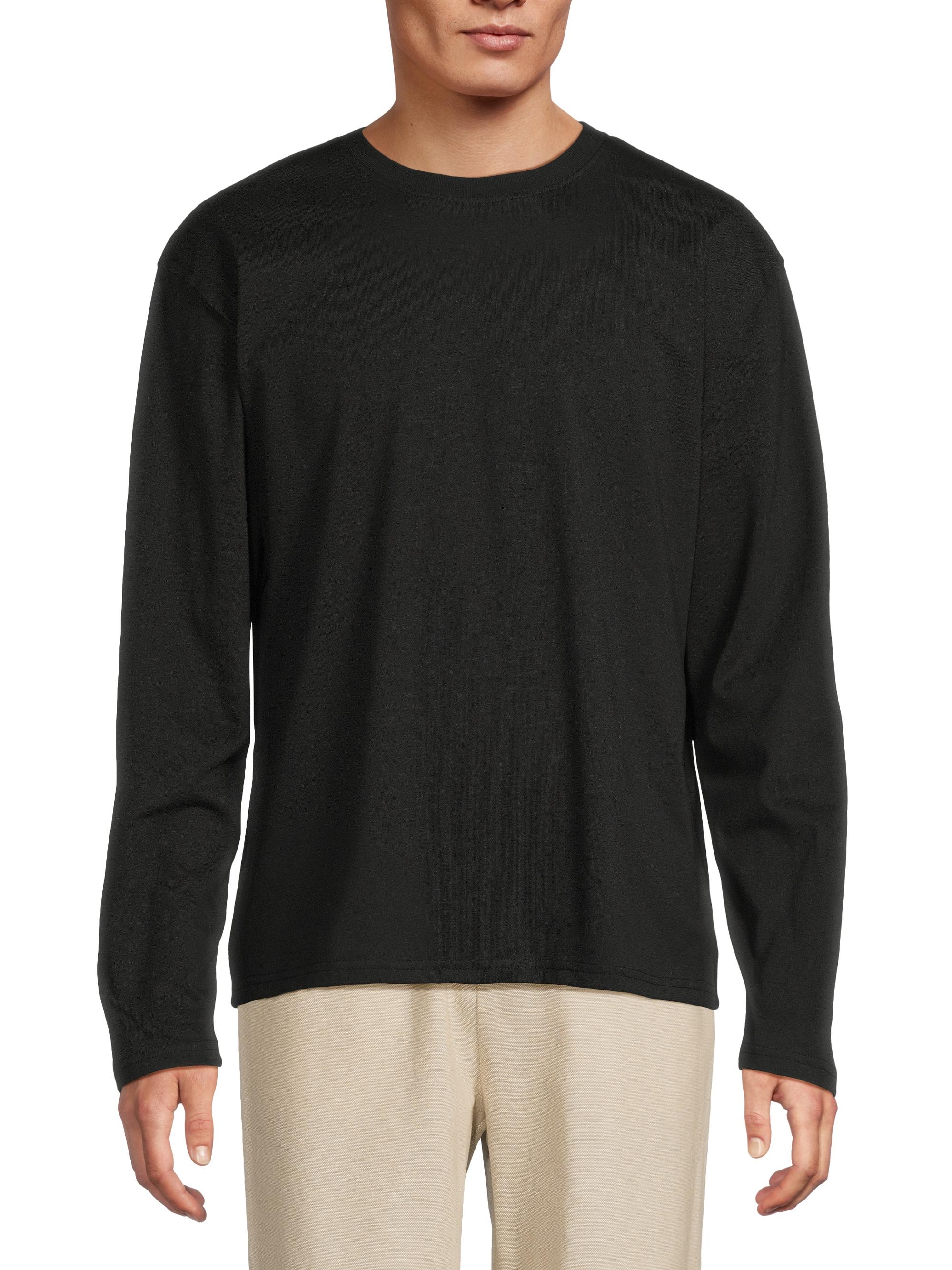 Click here for Krost Mens Heathered Cotton-Blend Sweatshirt - Bla... prices