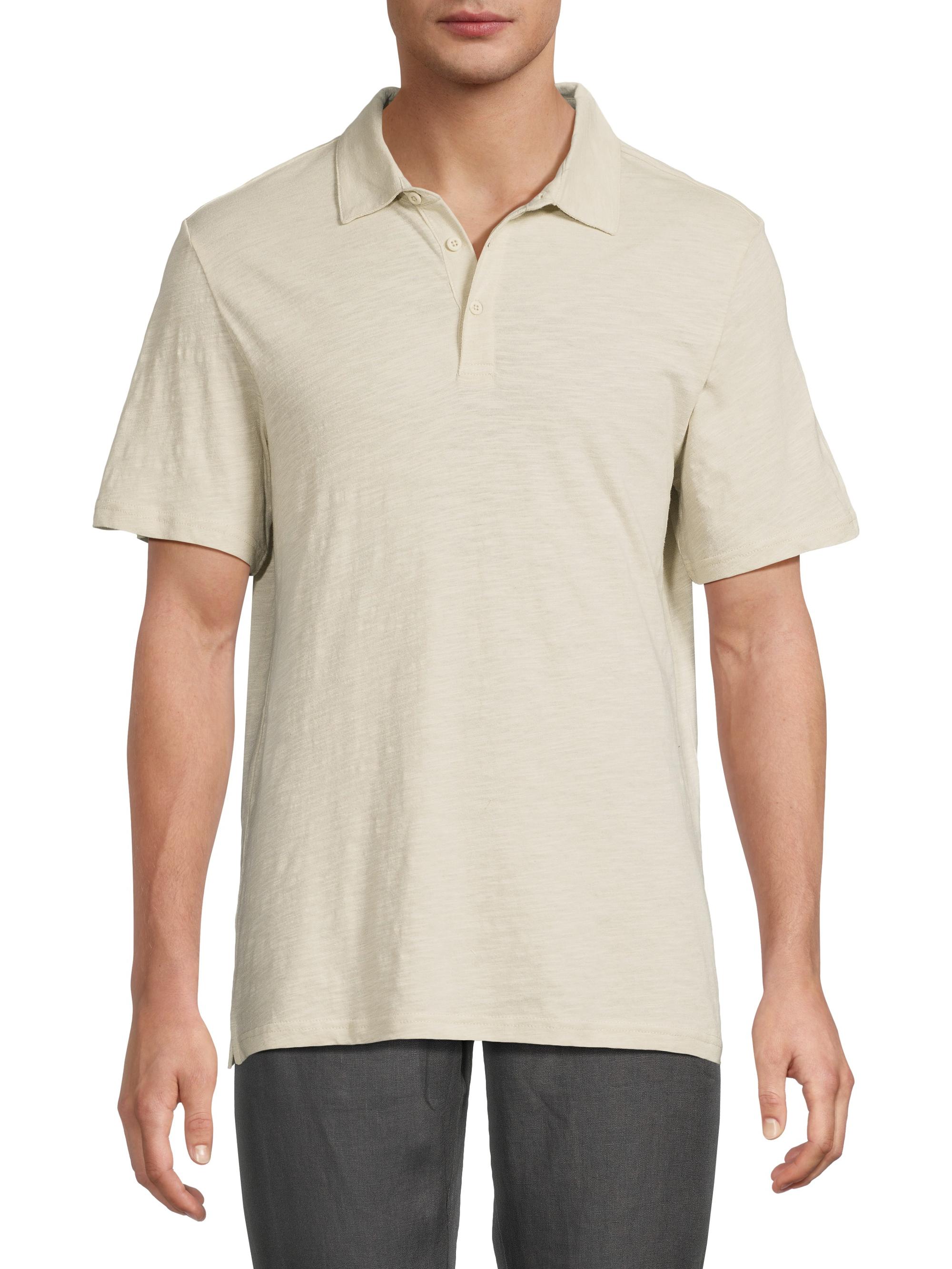 Click here for Onia Mens Slub Cotton Polo Shirt - Stone - Size L prices
