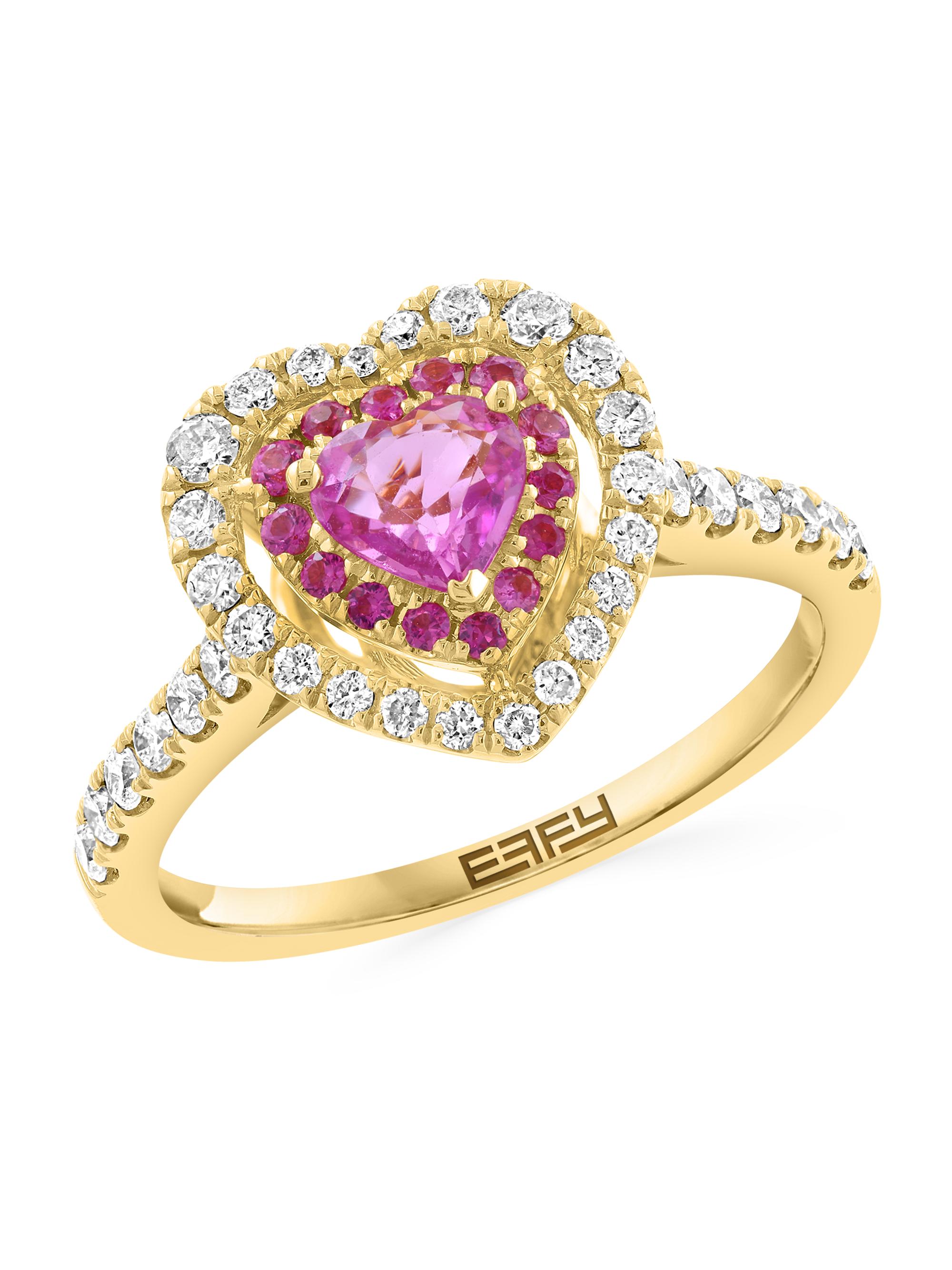 Click here for Effy Womens 14K Yellow Gold  Pink Sapphire & 0.48... prices