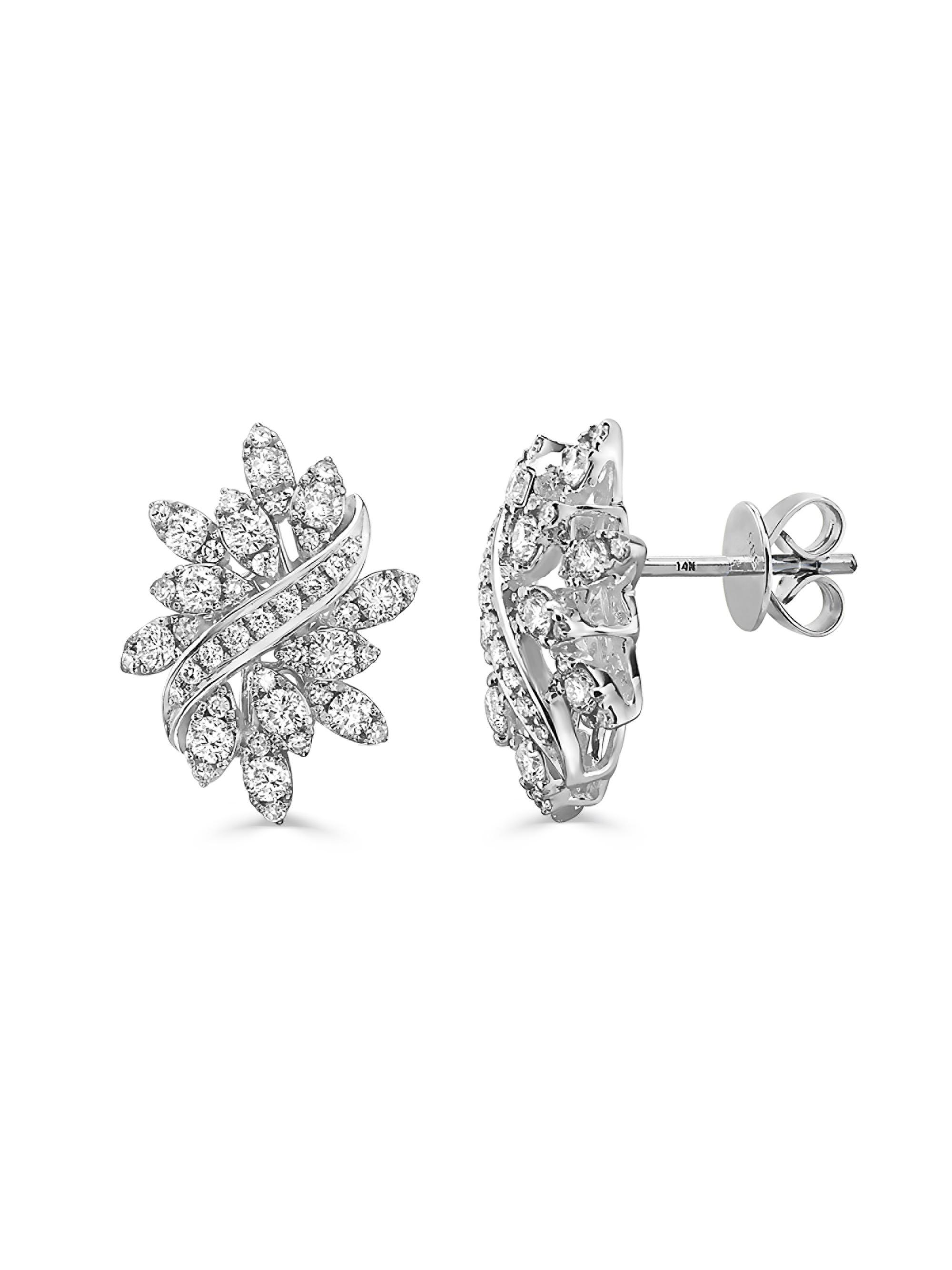 Click here for Effy Womens 14K White Gold & 1.28 TCW Diamond Stud... prices