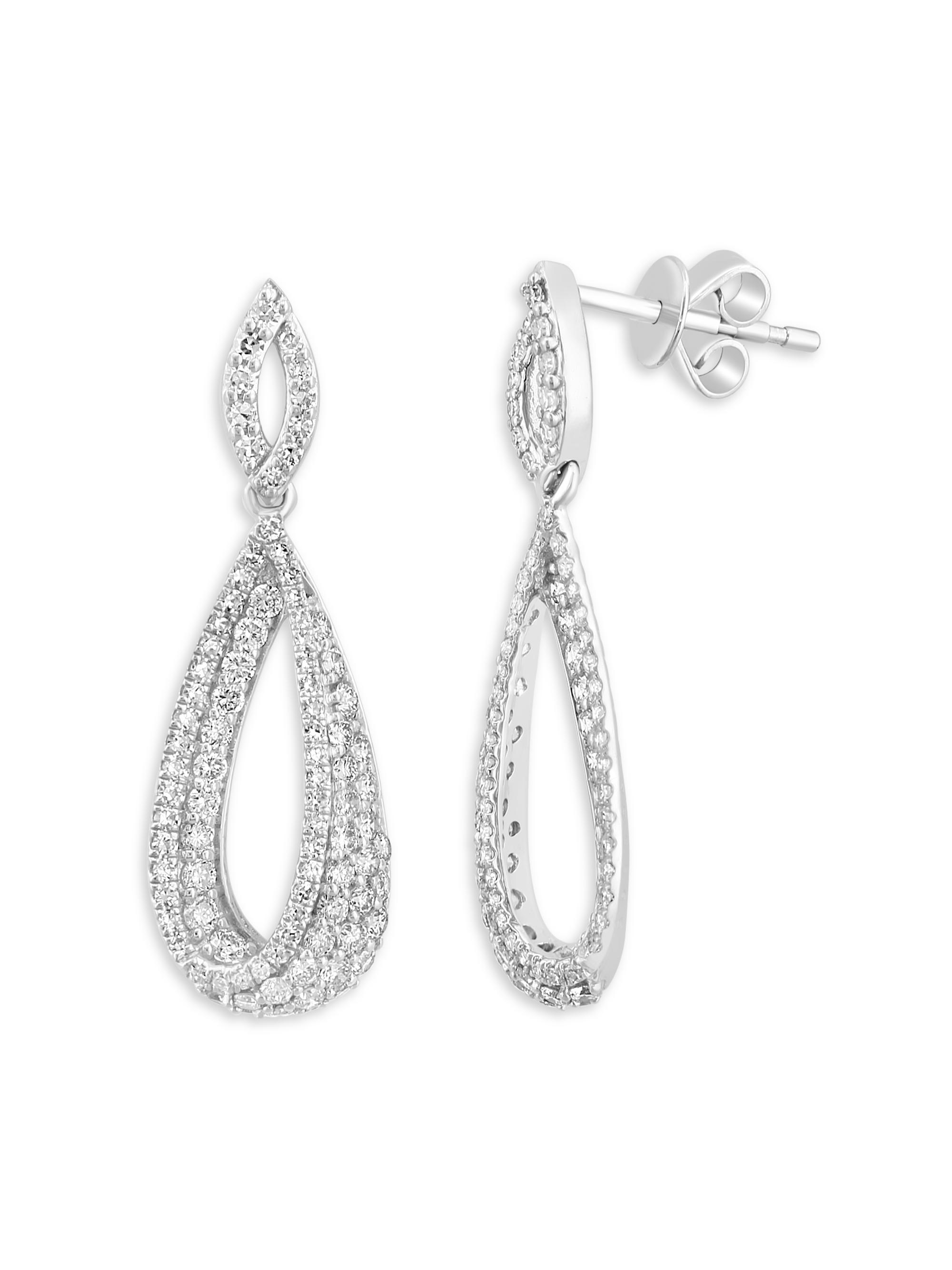 Click here for Effy Womens 14K White Gold & 1.32 TCW Diamond Drop... prices