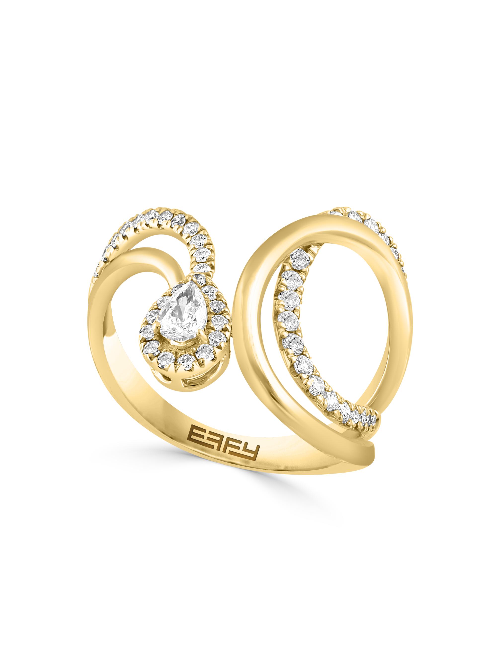 Click here for Effy Womens 14K Yellow Gold & 0.61 TCW Diamond Rin... prices