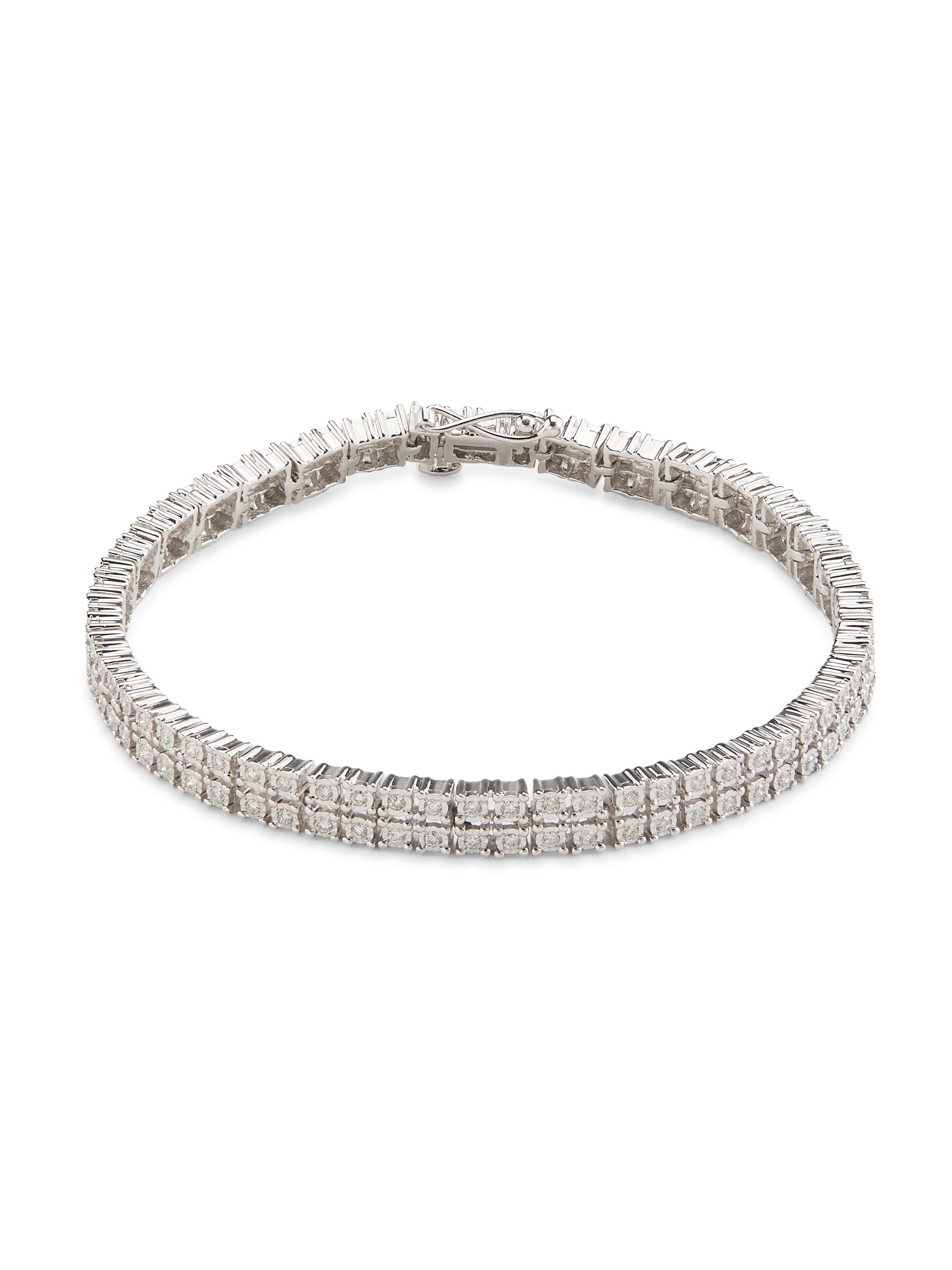 Click here for Effy Womens 14K White Gold & 1.29 TCW Diamond Brac... prices