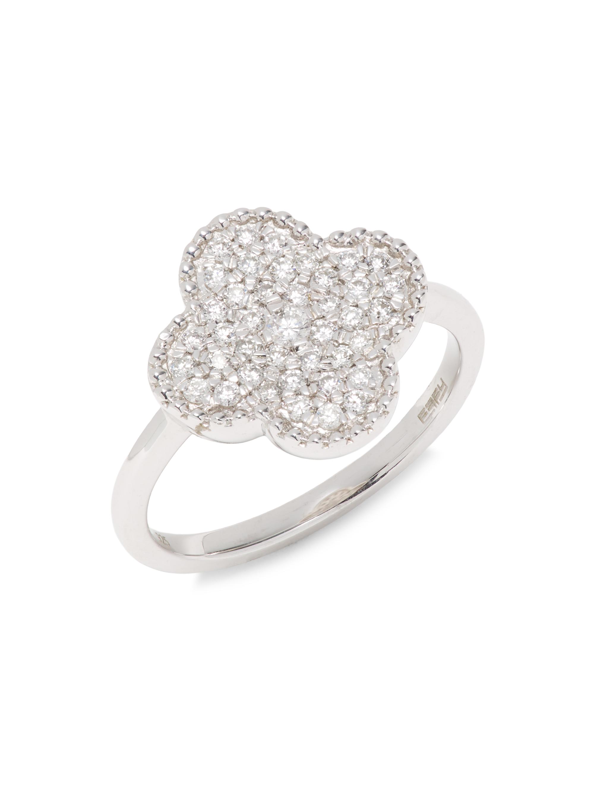 Click here for Effy Womens 925 Silver & 0.34 TCW Diamond Floral R... prices