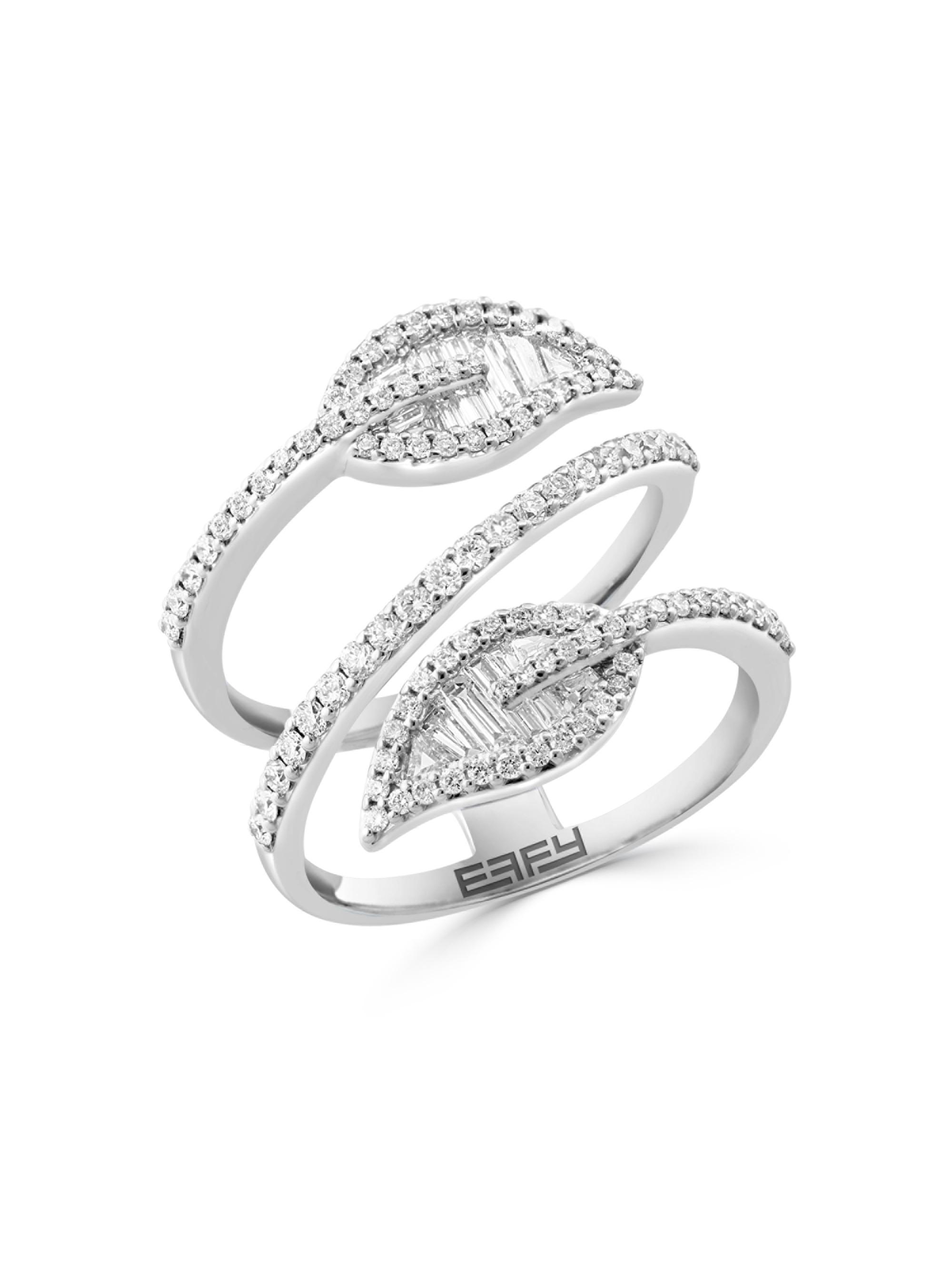 Click here for Effy Womens 14K White Gold & 0.98 TCW Diamond Leaf... prices