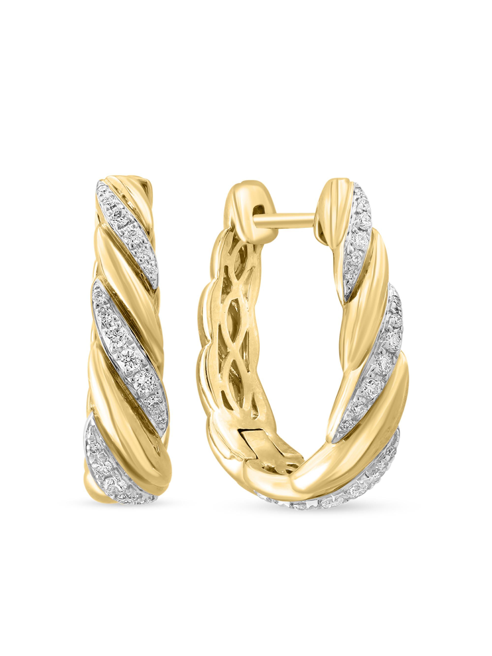 Click here for Effy Womens 14K Yellow Gold & 0.52 TCW Diamond Twi... prices