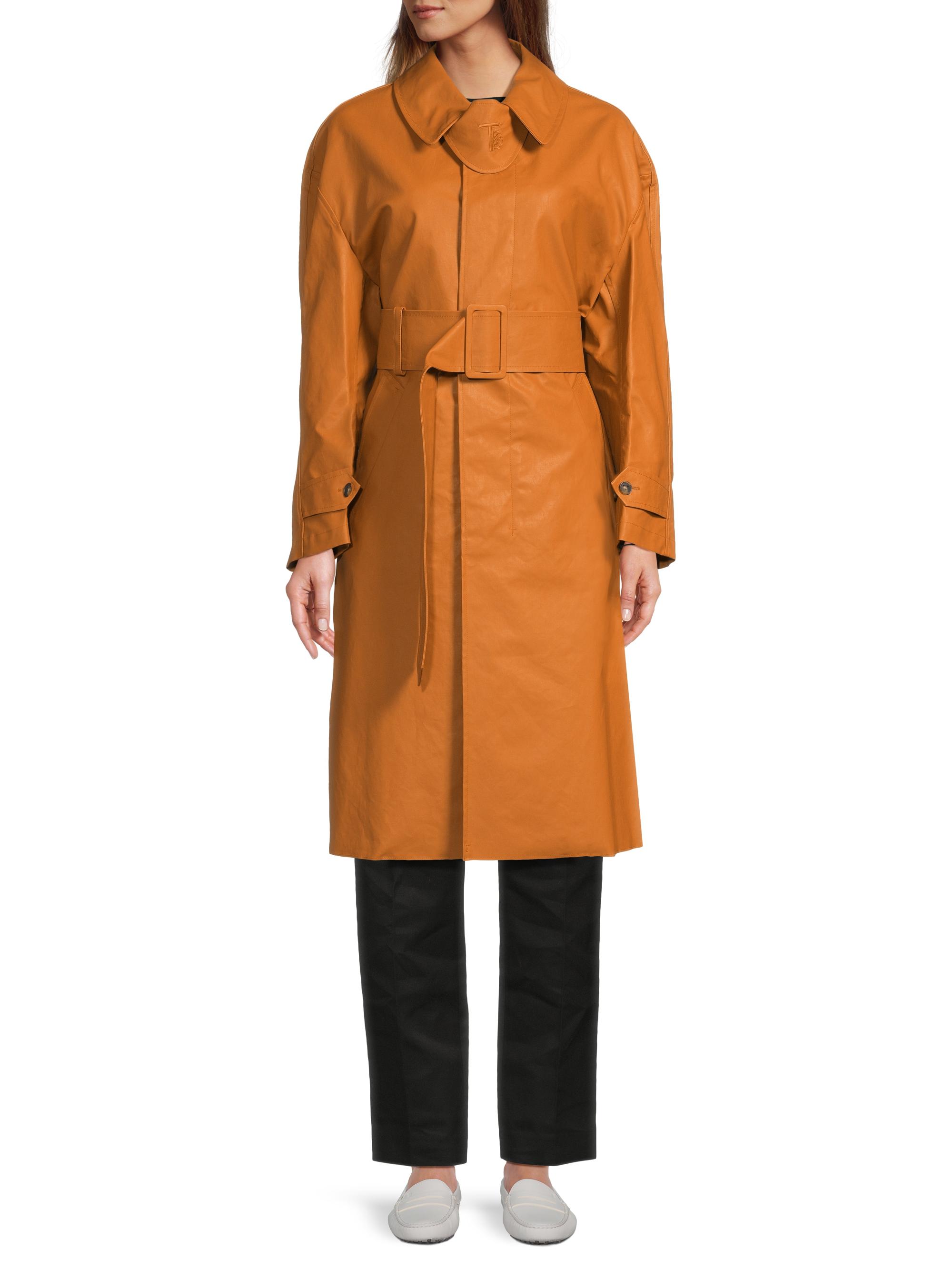 Click here for Tods Womens Solid Belted Trench Coat - Terracotta... prices