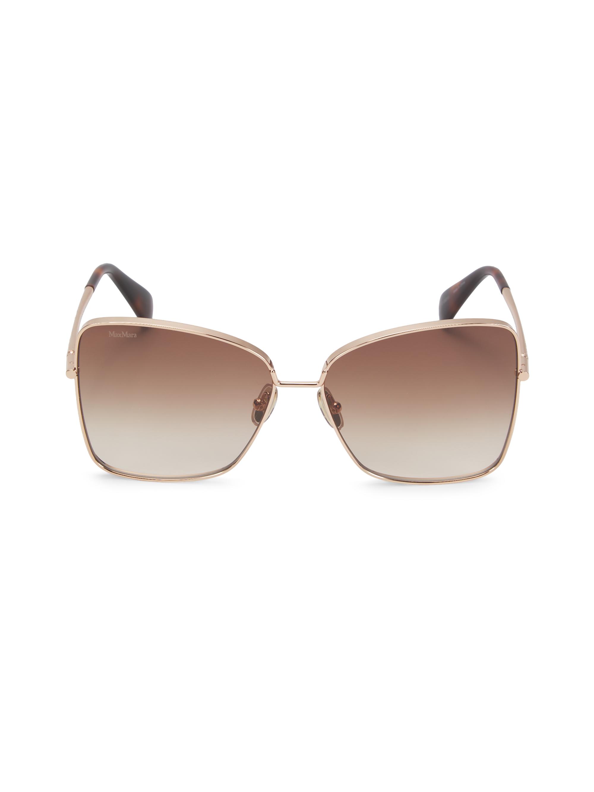 Click here for Max Mara Womens 59MM Butterfly Sunglasses - Gold B... prices