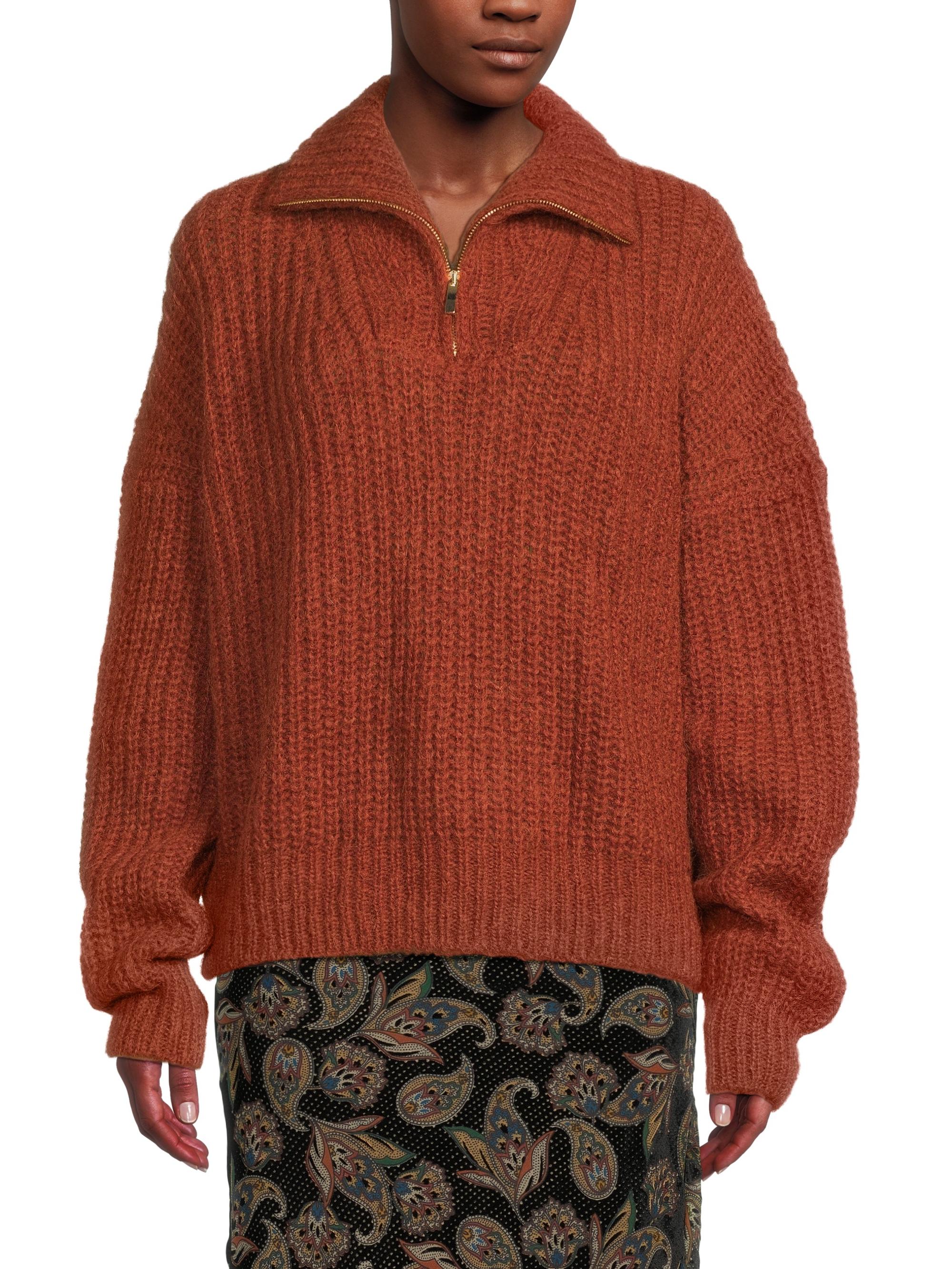 Click here for ba & sh Womens Beltane Mohair-Blend Sweater - Burn... prices