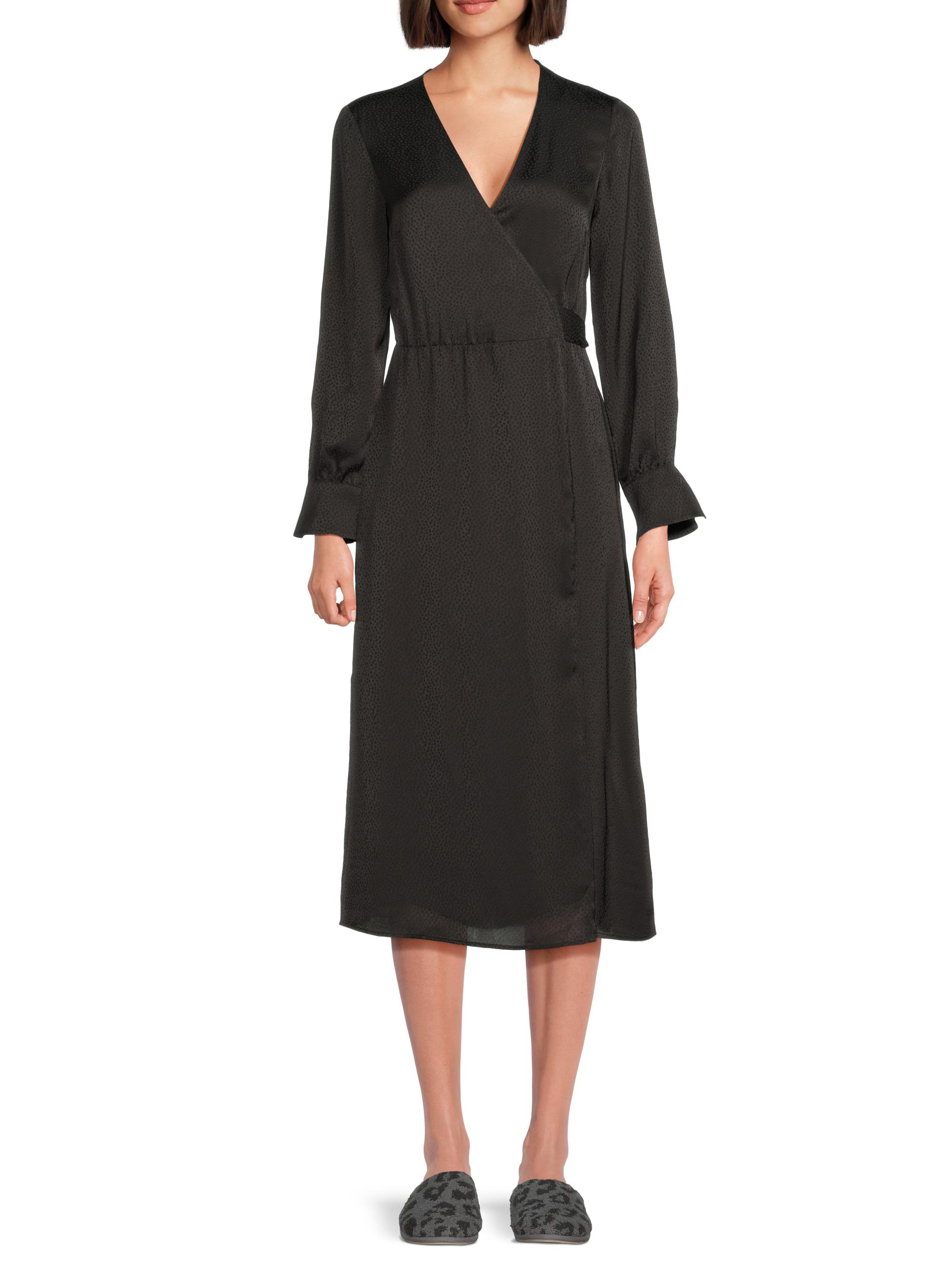 Click here for ba & sh Womens Iris A-line Wrap Midi-Dress - Noir... prices