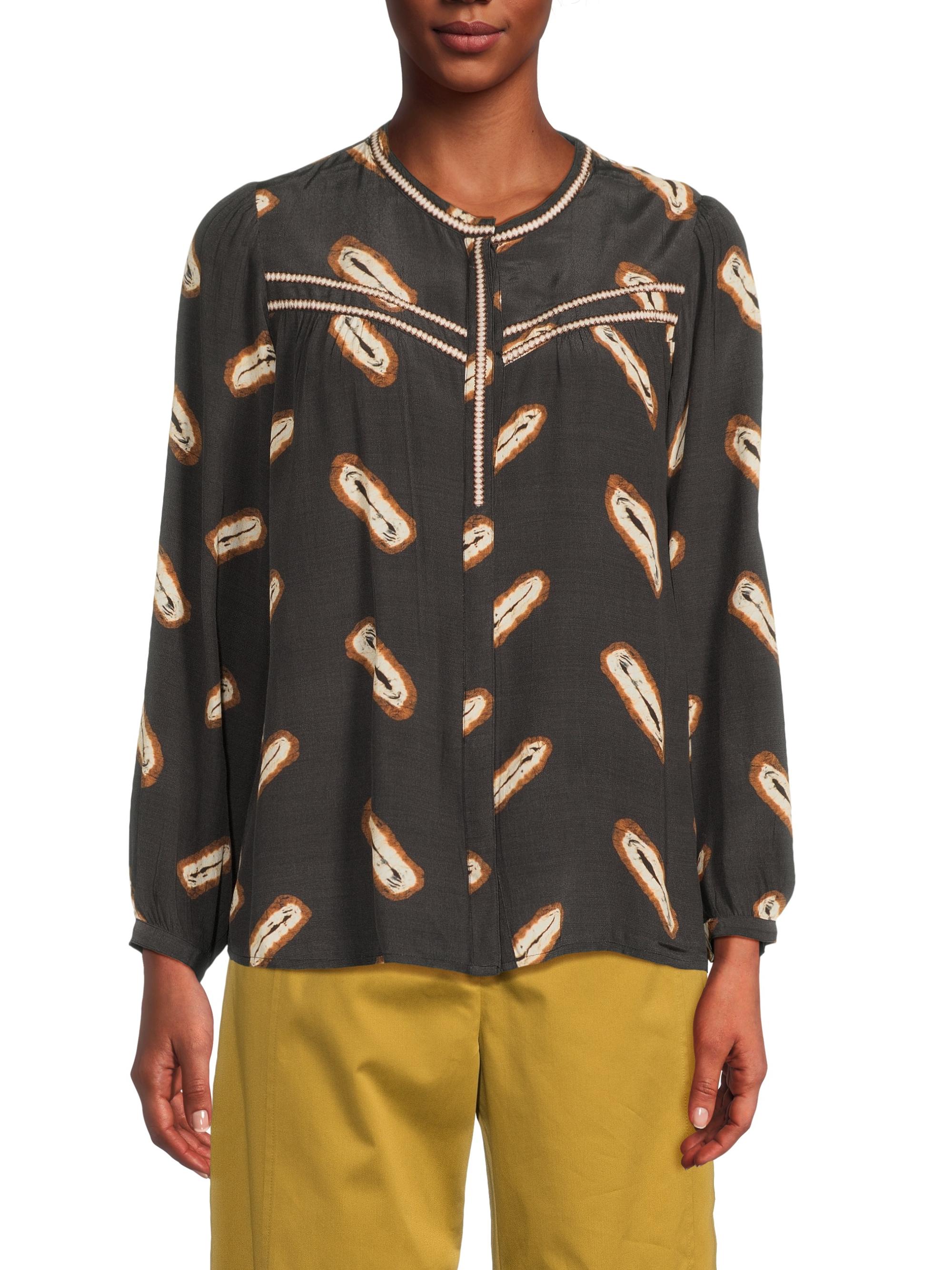 Click here for ba & sh Womens Capella Abstract Top - Black Multi... prices