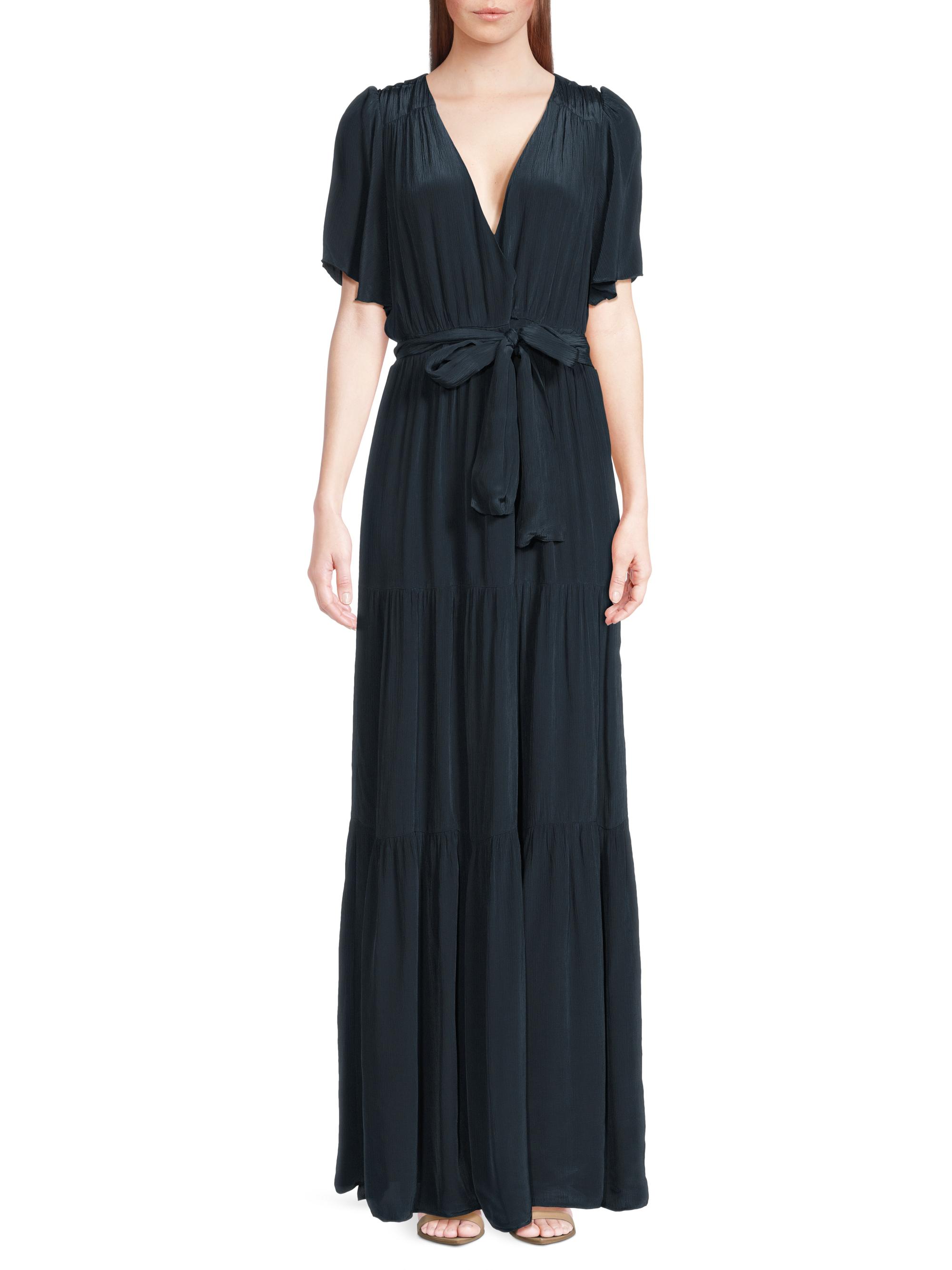 Click here for ba & sh Womens Natal Tie-Waist Tiered A-Line Maxi... prices
