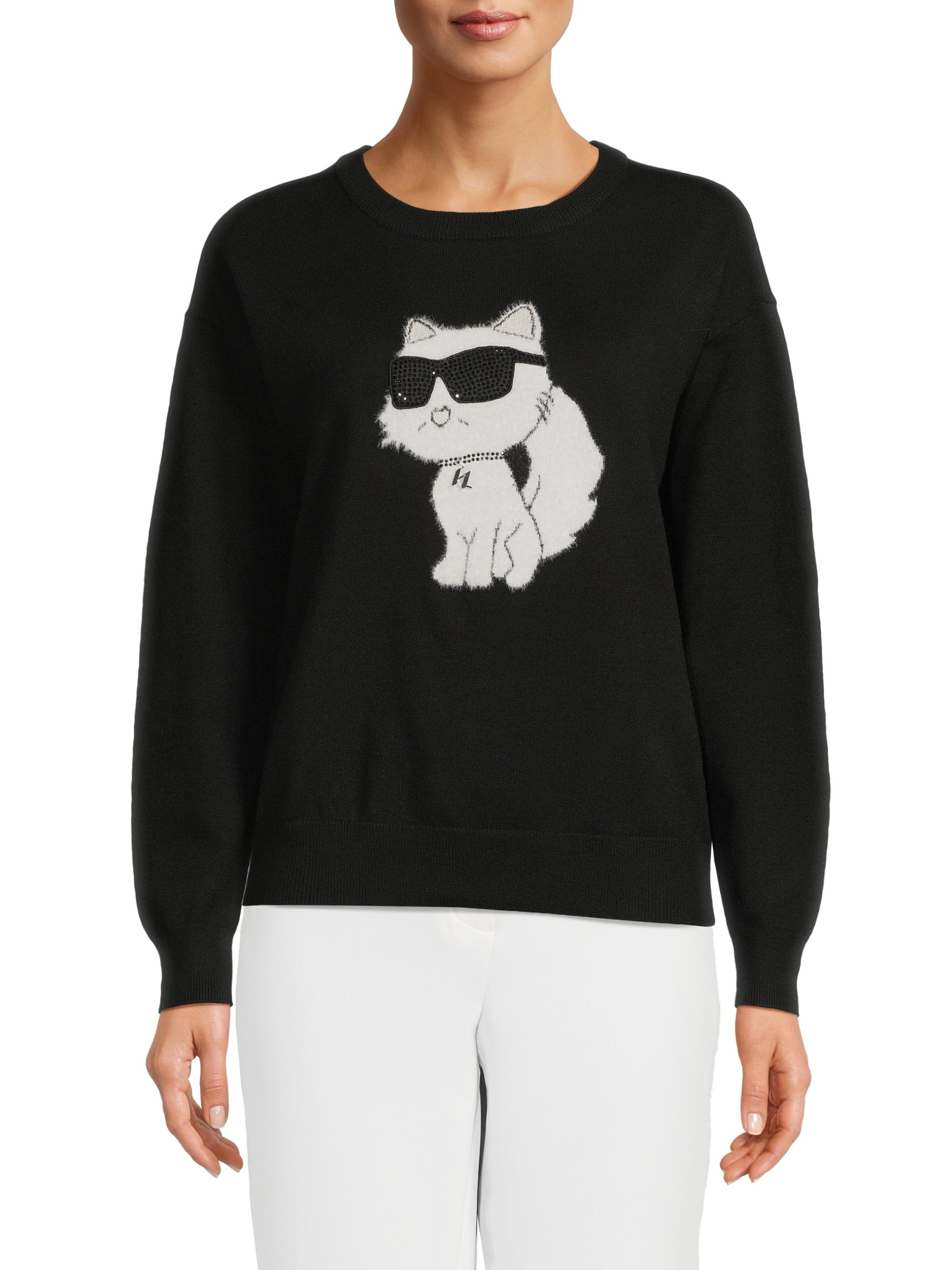 Click here for Karl Lagerfeld Paris Womens Graphic Choupette Swea... prices