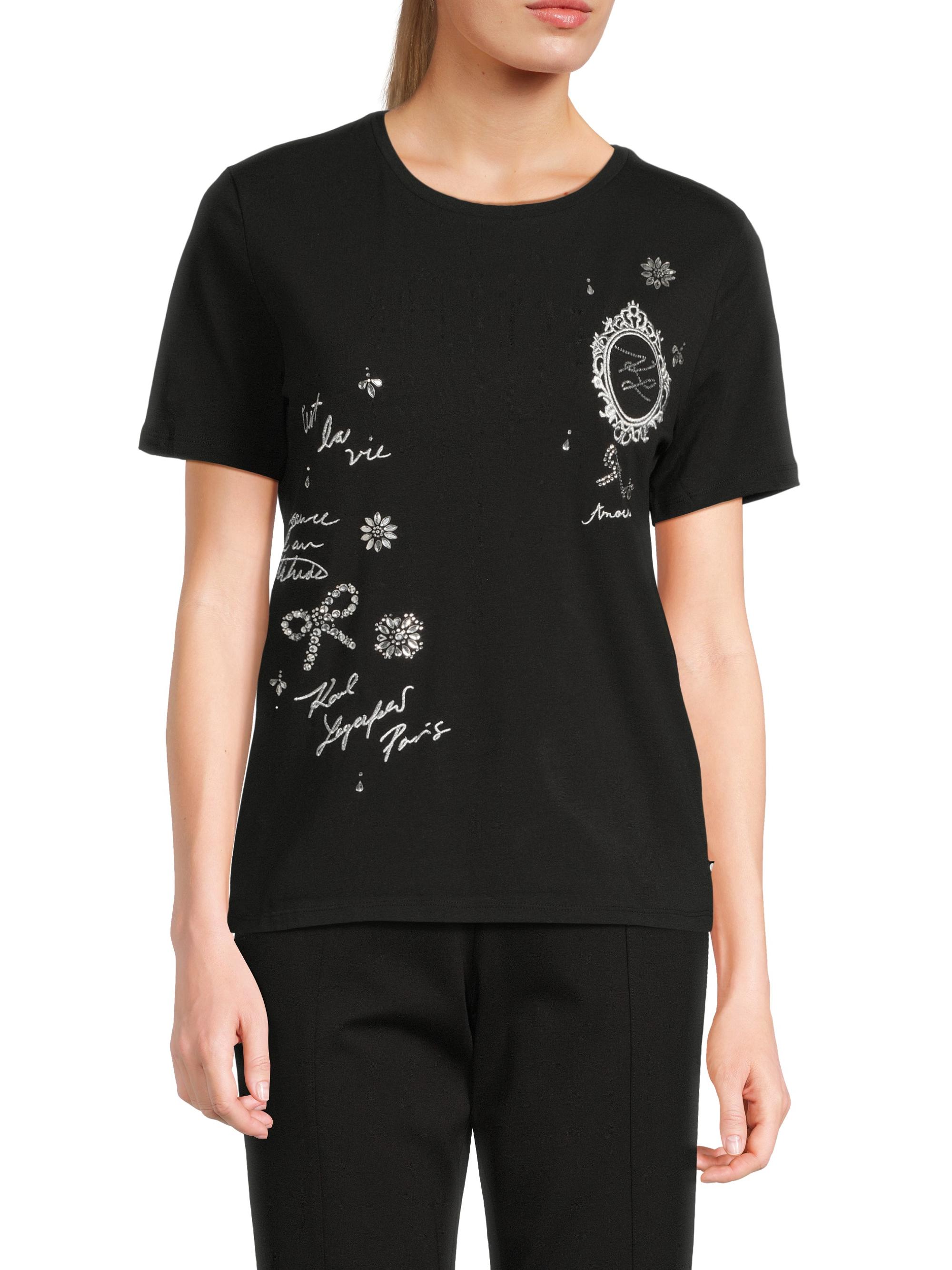 Click here for Karl Lagerfeld Paris Womens Pretty Motif T-Shirt -... prices