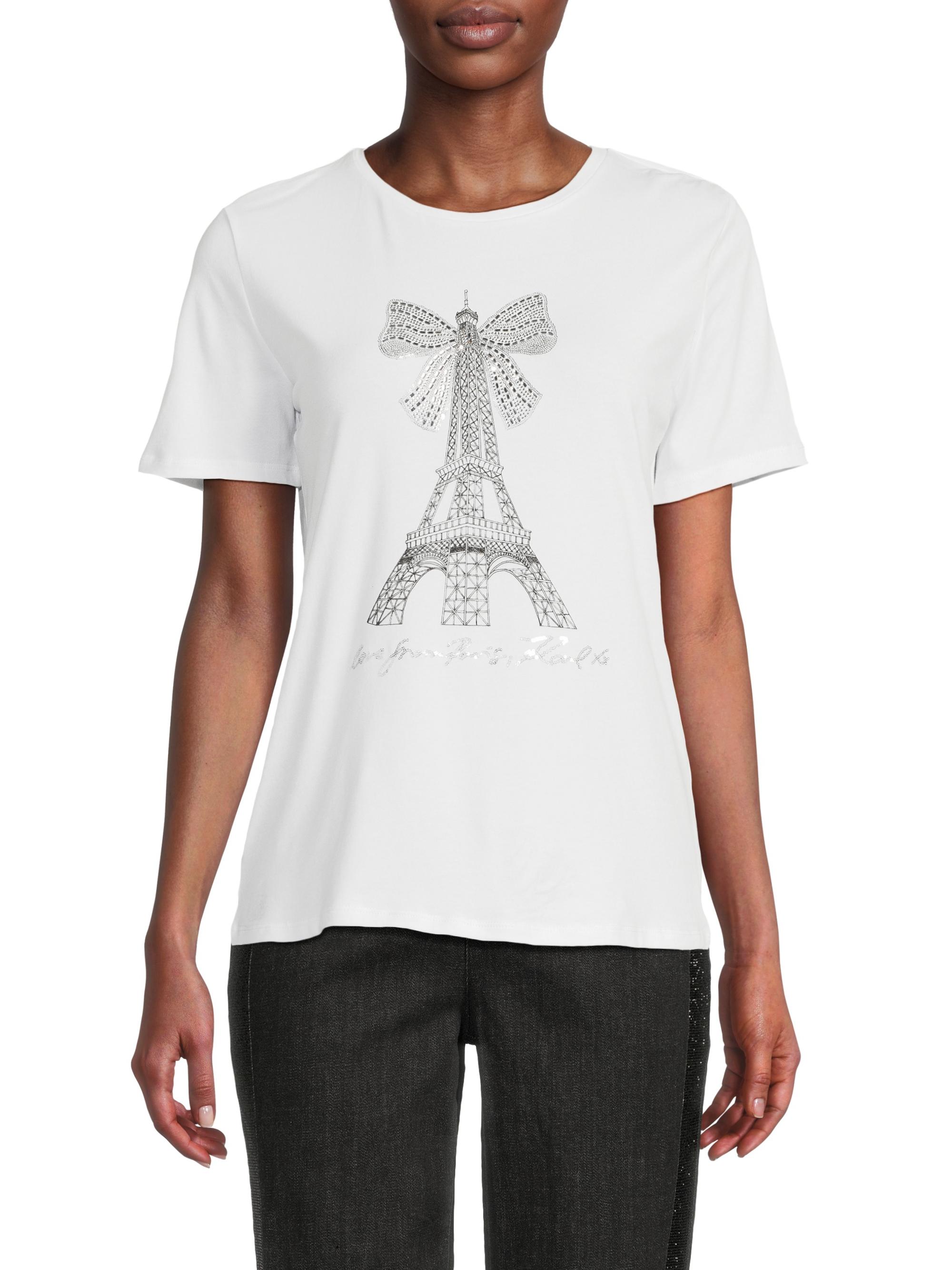 Click here for Karl Lagerfeld Paris Womens Eiffel Tower Bow T-Shi... prices