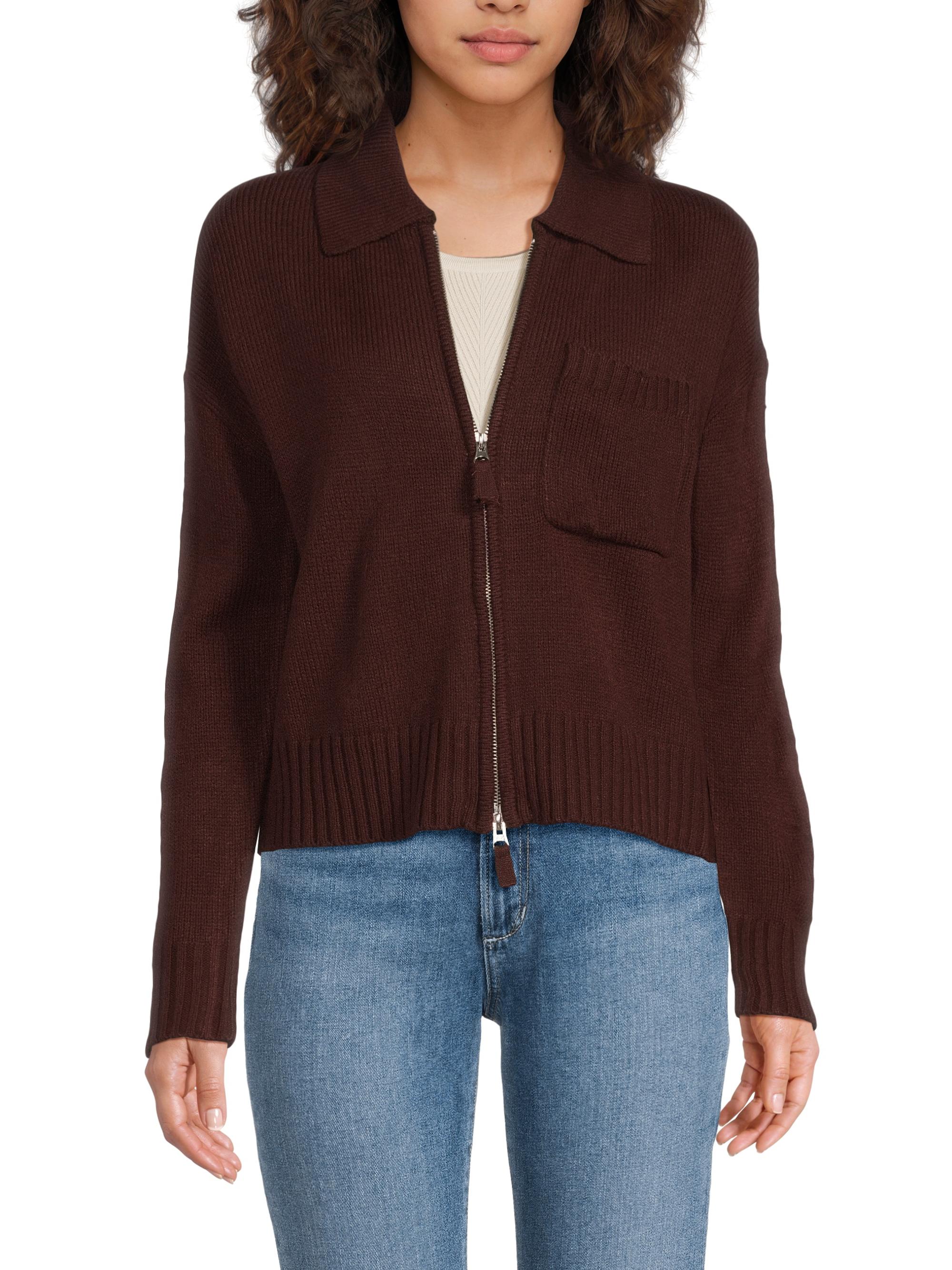 Click here for Design 365 Womens Rib-Knit Spread Collar Sweater -... prices