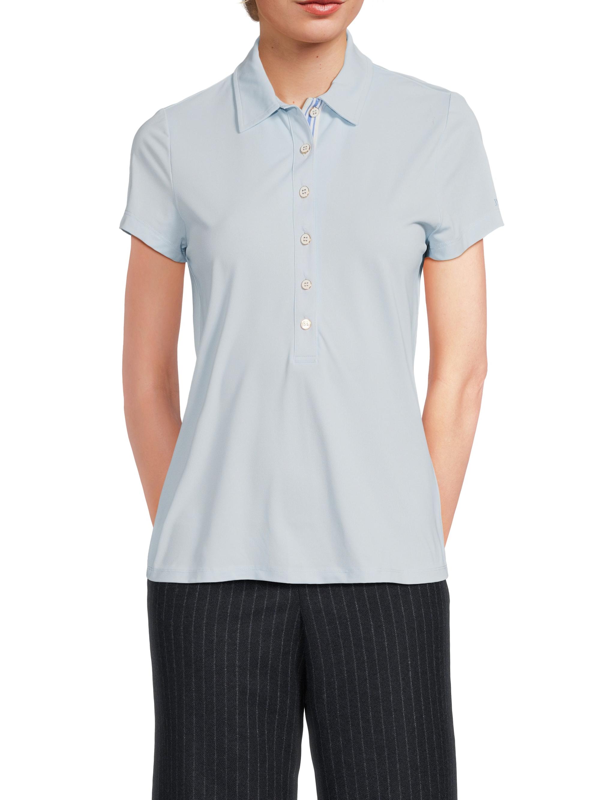 Click here for J. Mclaughlin Womens Court Polo Knit Top - Light B... prices