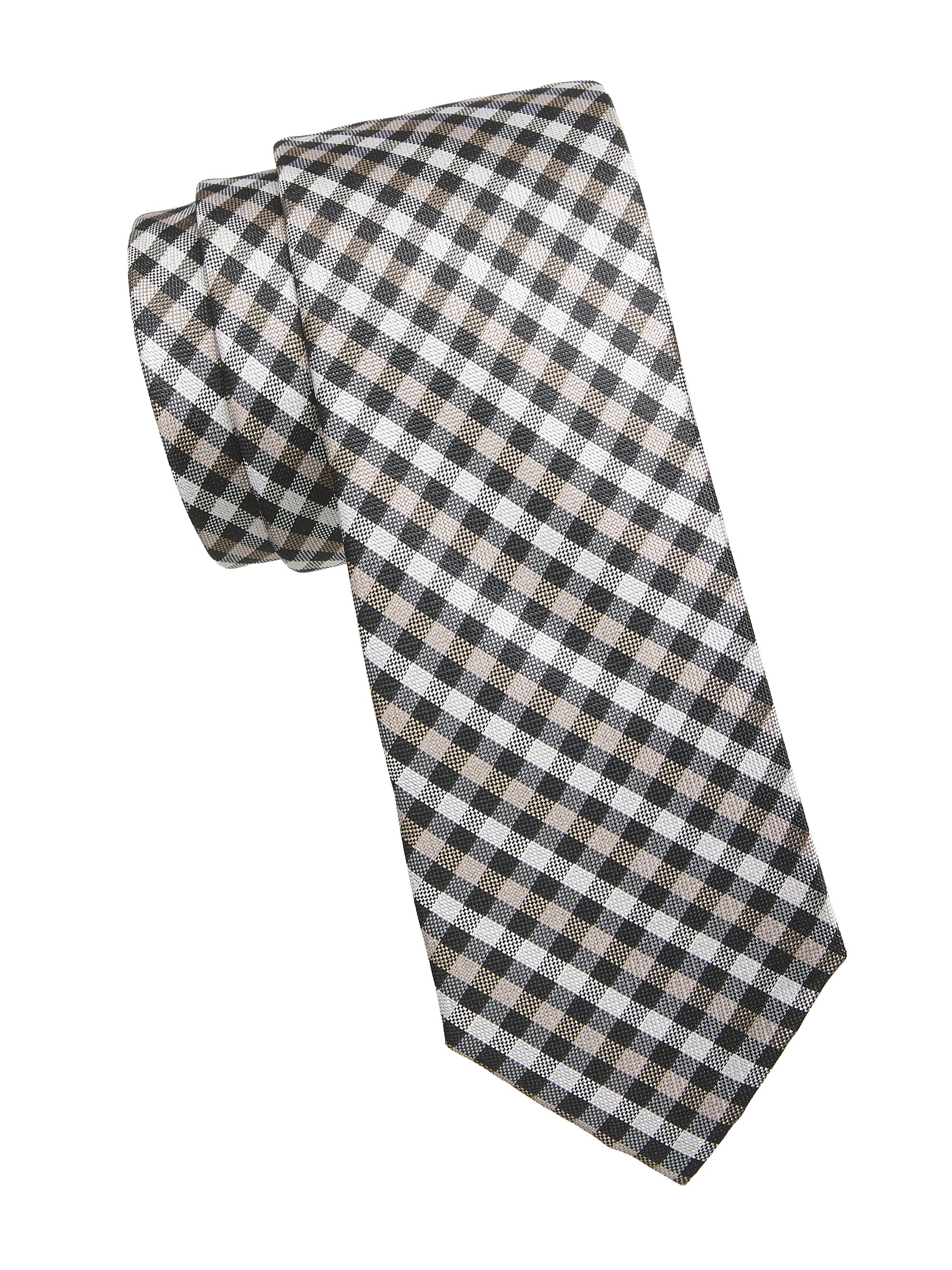 Click here for Ben Sherman Mens Gingham Check Tie - Black Taupe prices