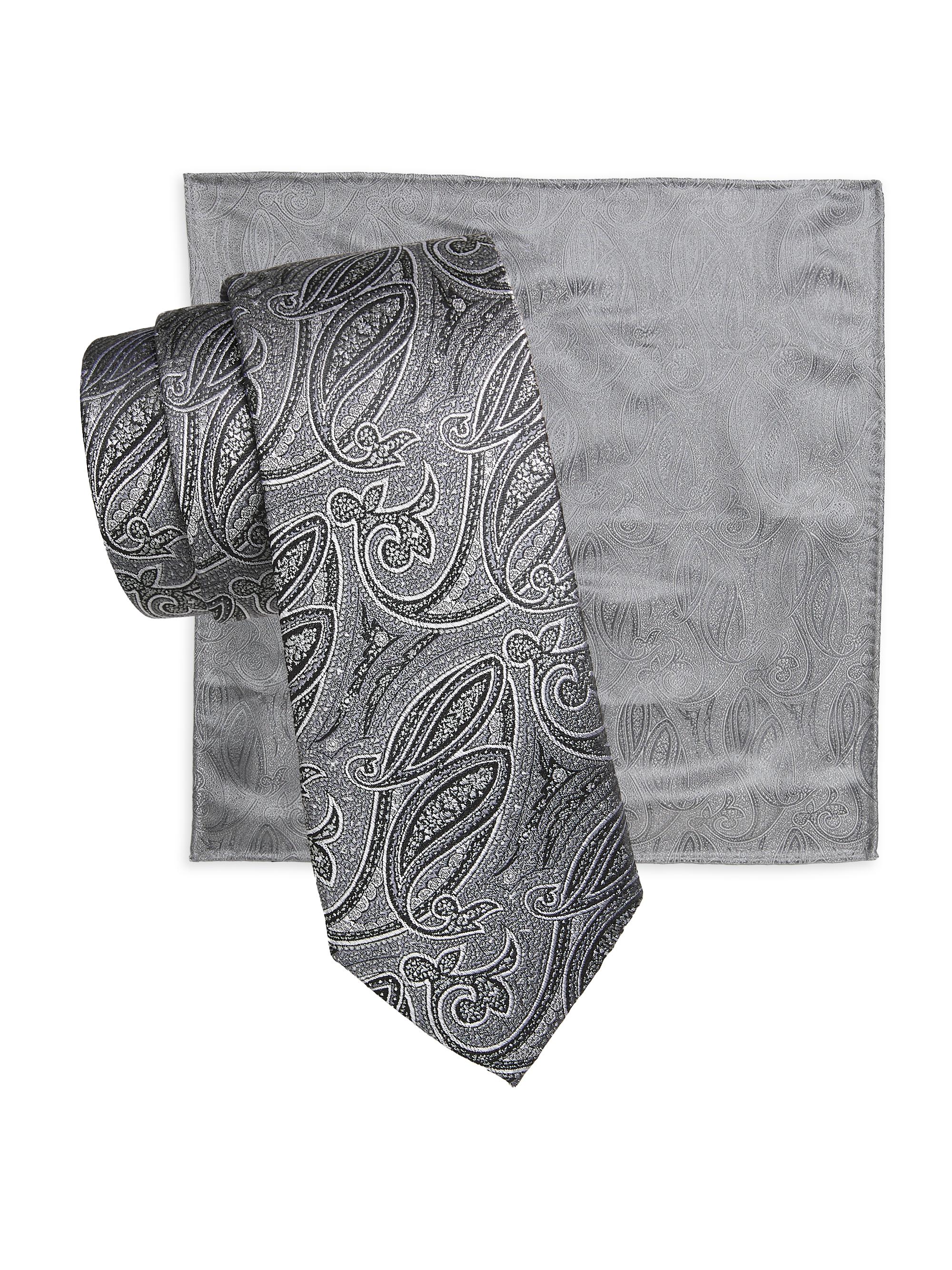 Click here for Saks Fifth Avenue Mens 2-Piece Paisley Box Pocket... prices