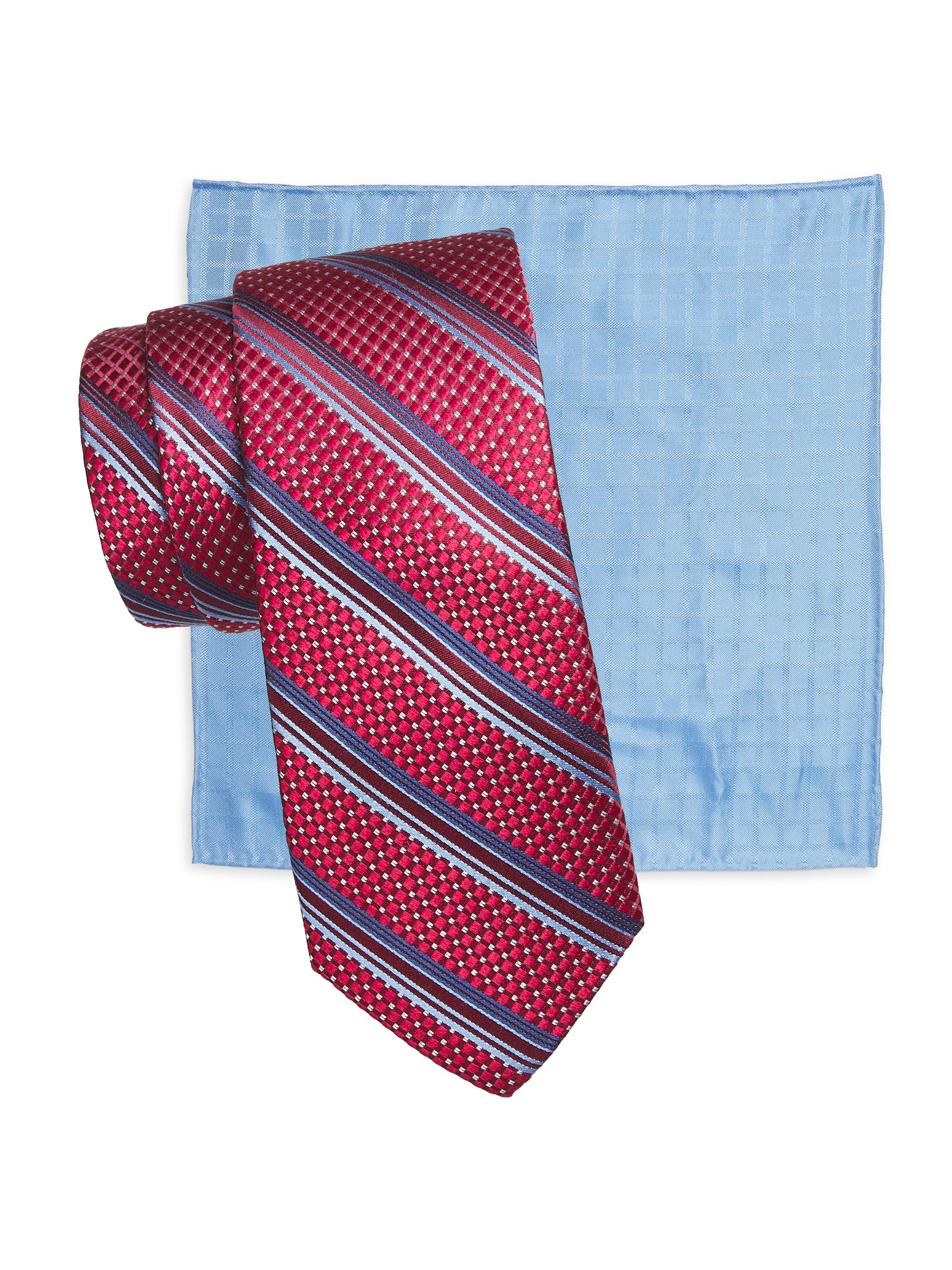 Click here for Saks Fifth Avenue Mens 2-Piece Stripe Box Pocket S... prices