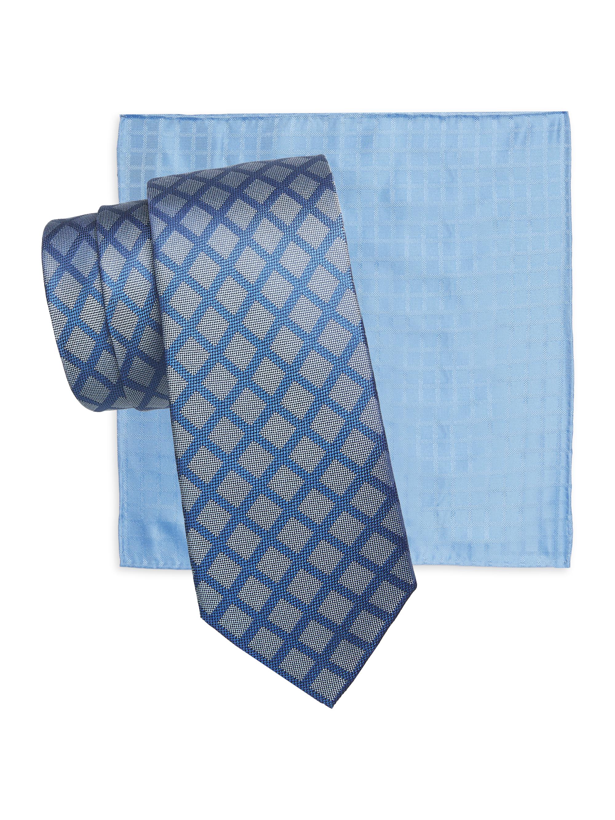 Click here for Saks Fifth Avenue Mens 2-Piece Grid Box Pocket Squ... prices