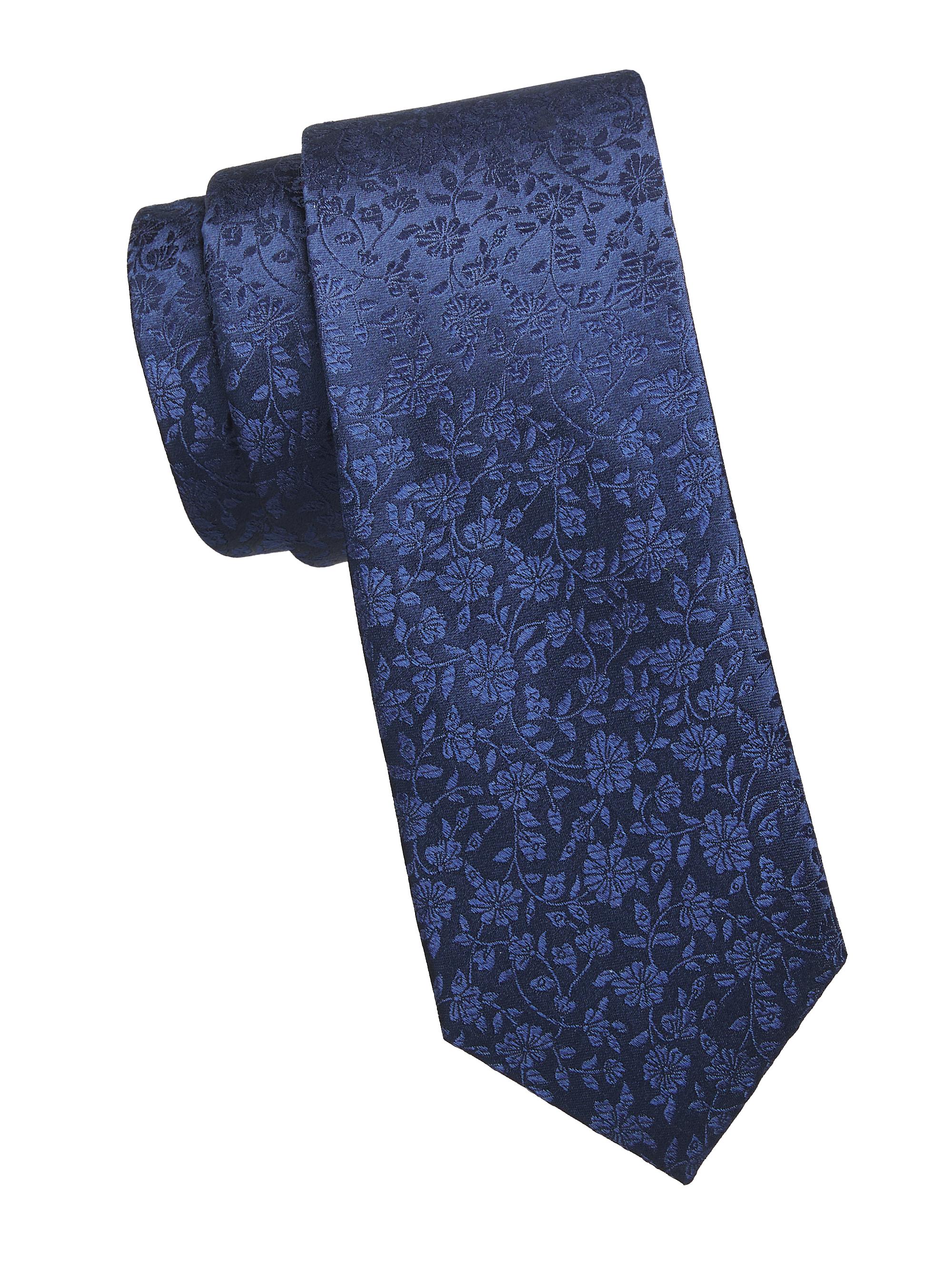 Click here for Saks Fifth Avenue Mens Floral Tie - Navy prices