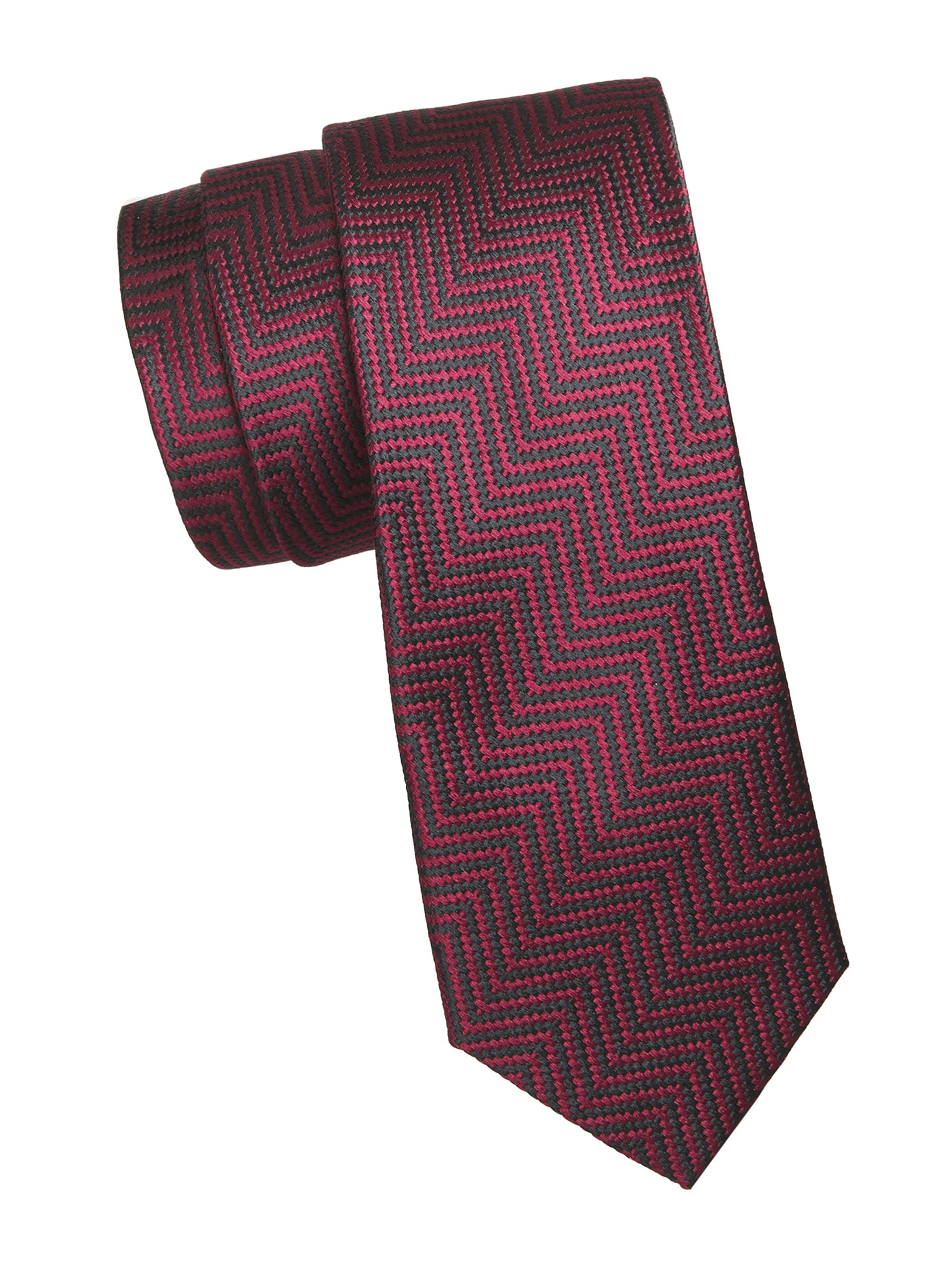 Click here for Saks Fifth Avenue Mens Zigzag Tie - Black Red prices