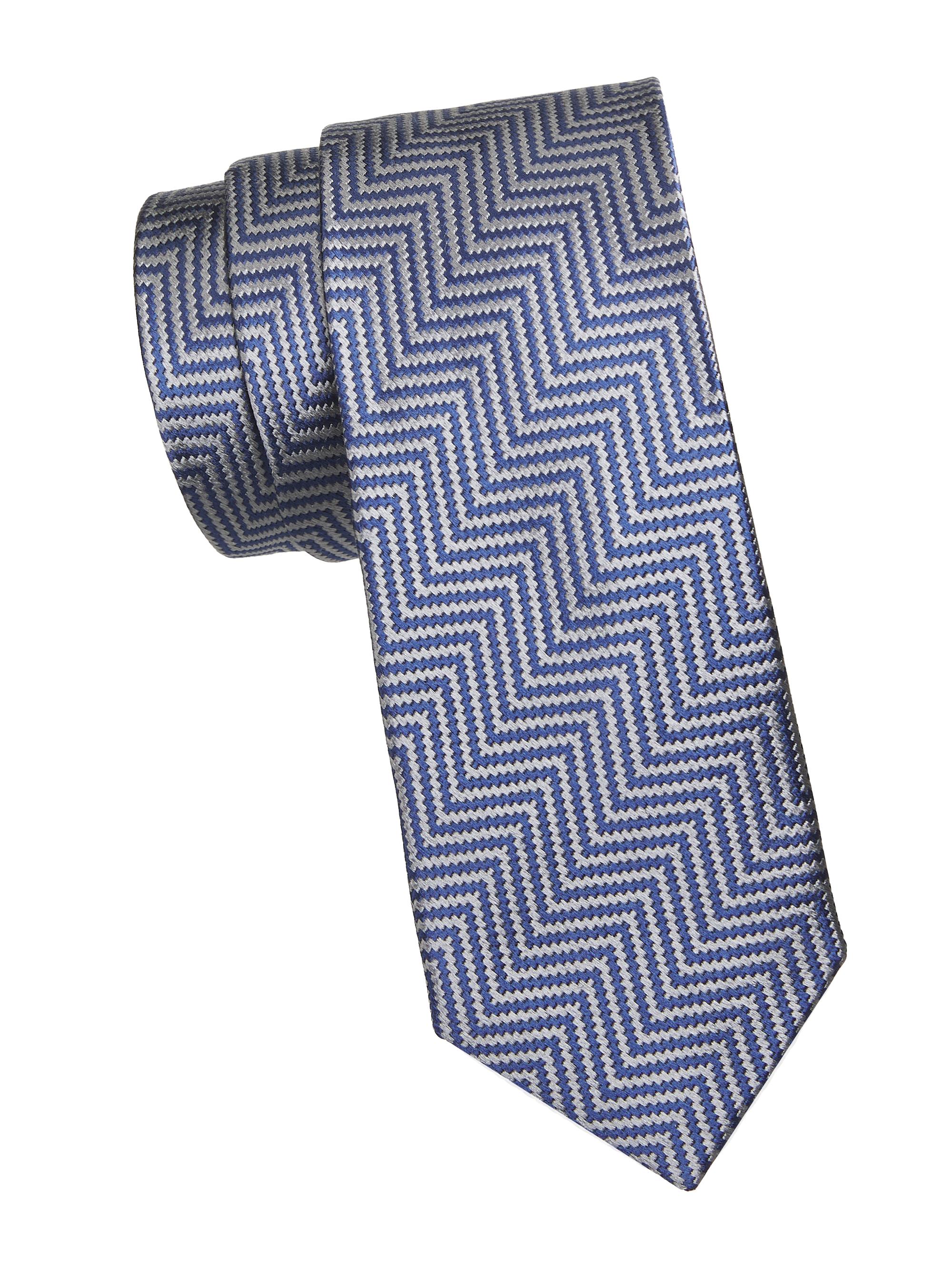Click here for Saks Fifth Avenue Mens Zigzag Tie - Navy Silver prices