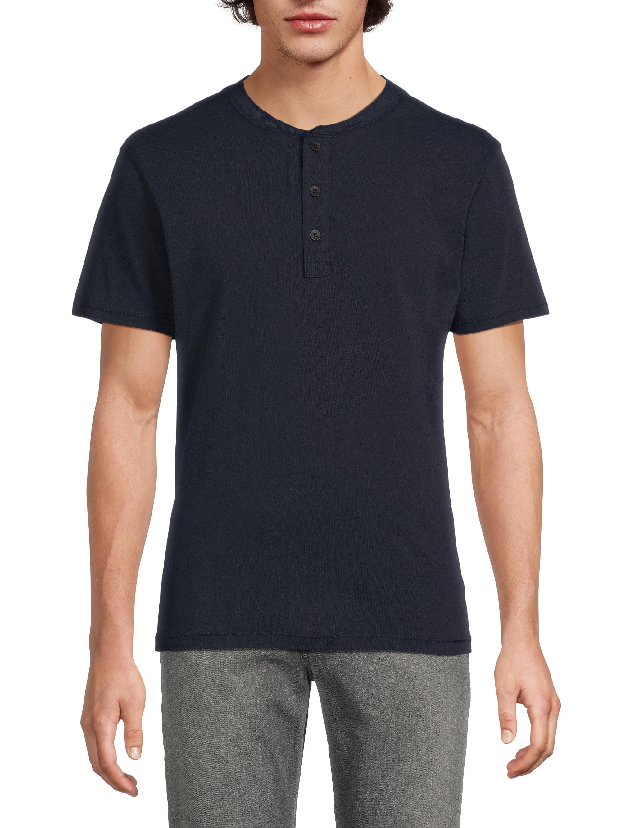 Click here for Rag & Bone Mens Classic Slub Cotton Henley - Navy... prices