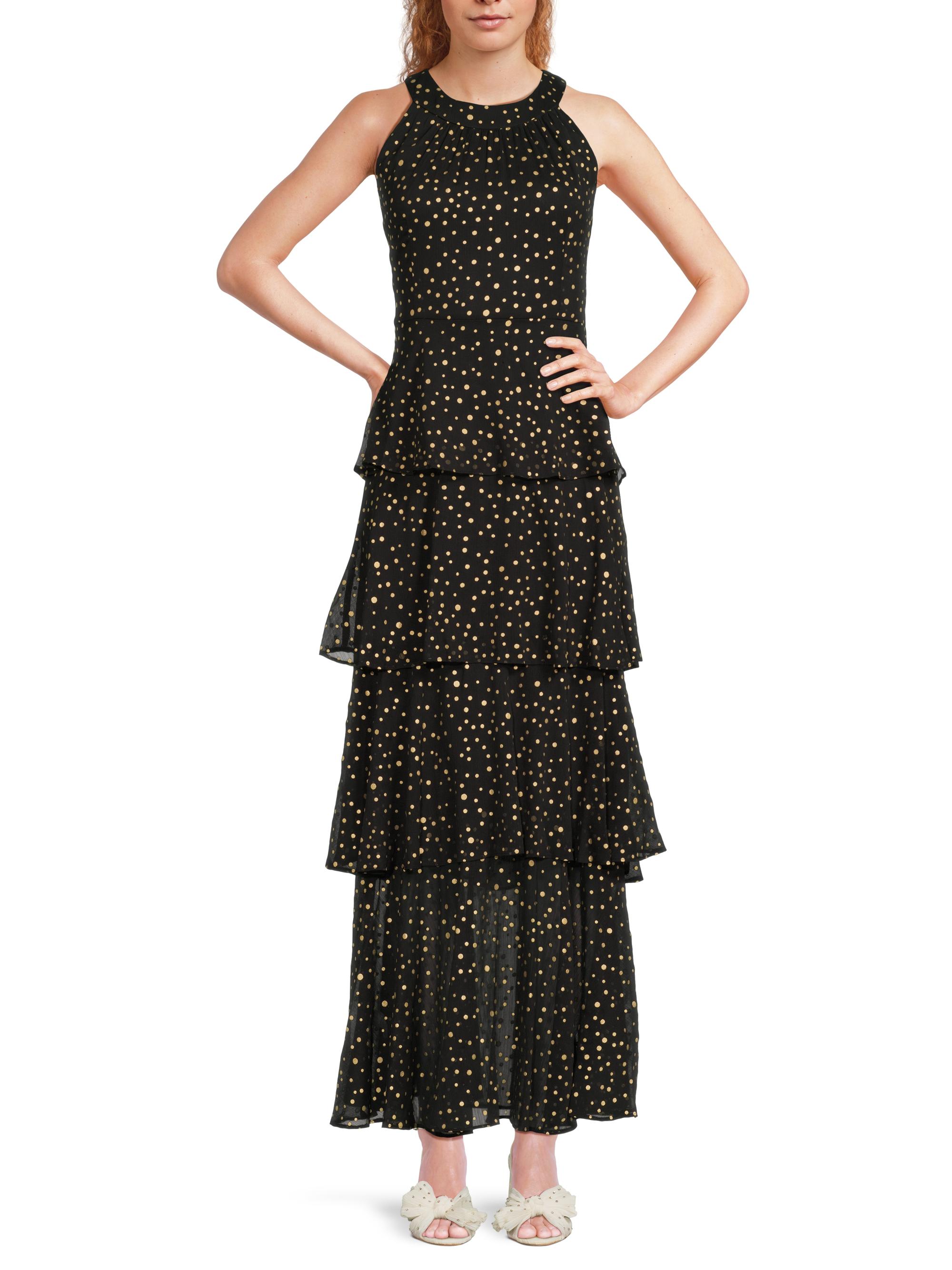 Click here for Tommy Hilfiger Womens Polka Dot Tiered Chiffon Gow... prices