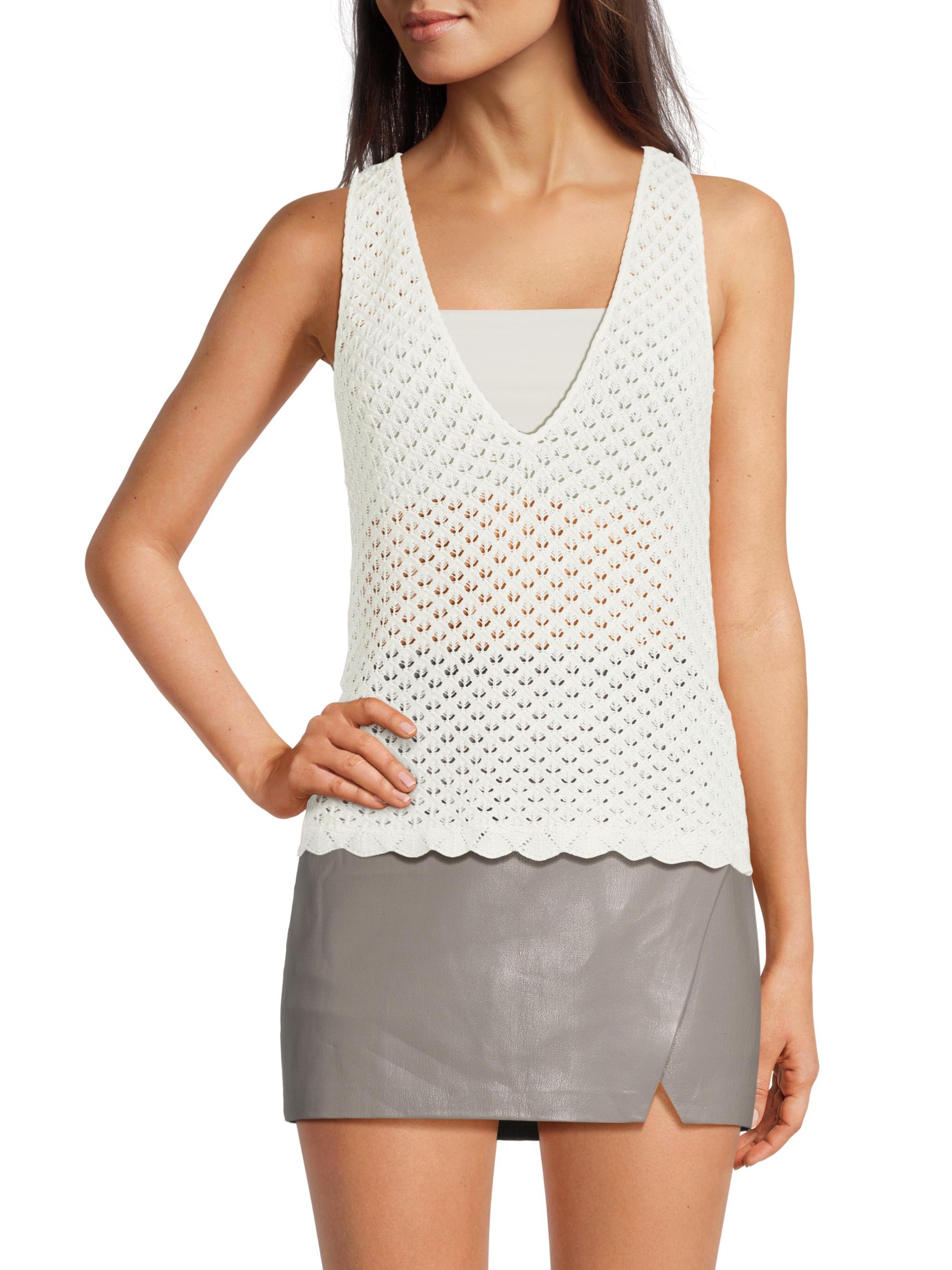 Click here for Alice + Olivia Womens Annalise Pointelle Knit Tank... prices