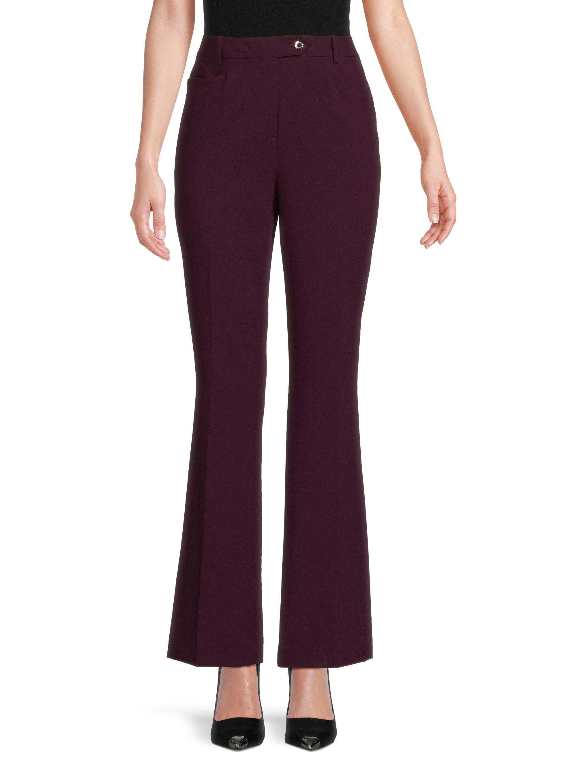 Calvin Klein Womens Modern Fit High-Rise Pants - Aubergine