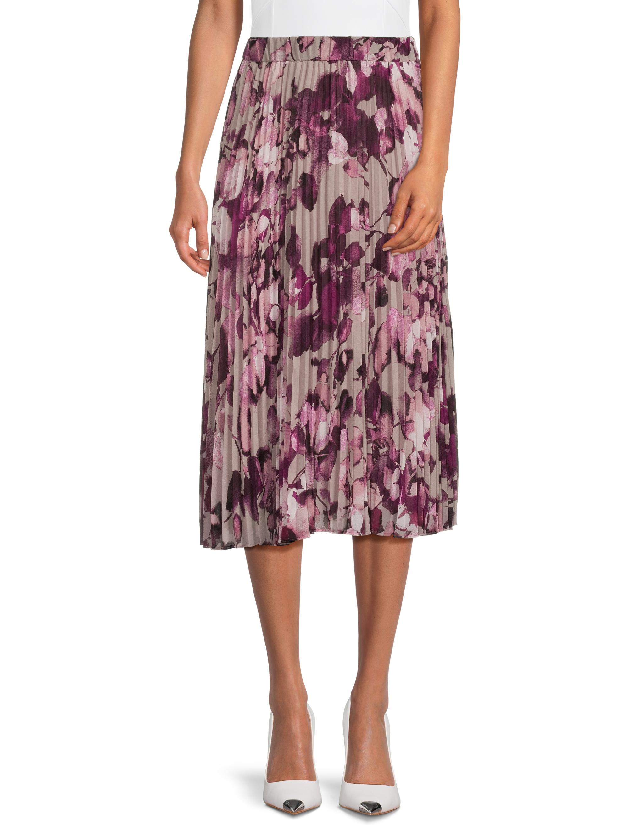Click here for Calvin Klein Womens Floral Pleated Midi-Skirt - Au... prices