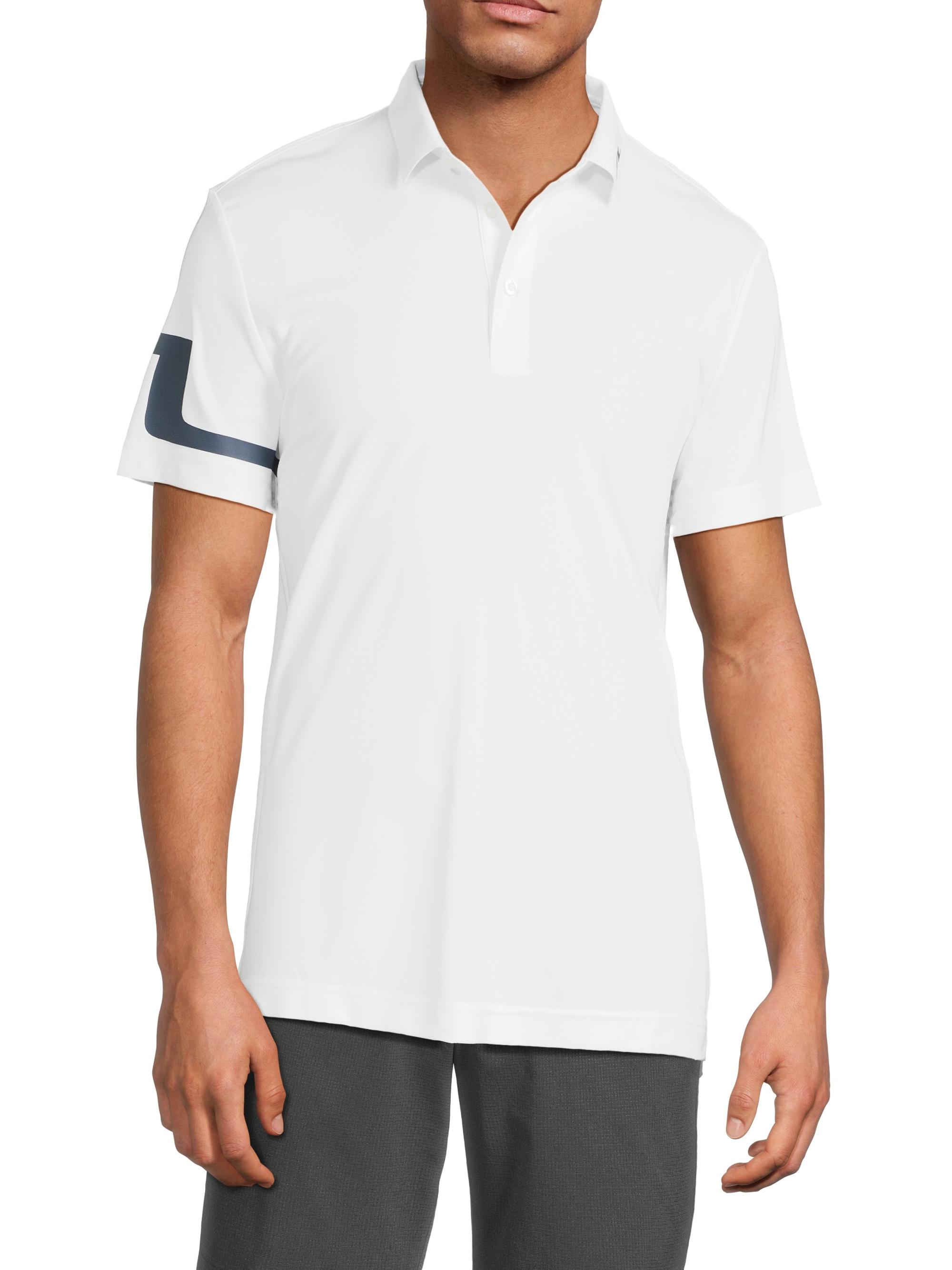 Click here for J. Lindeberg Mens Heath Logo Polo Shirt - White -... prices