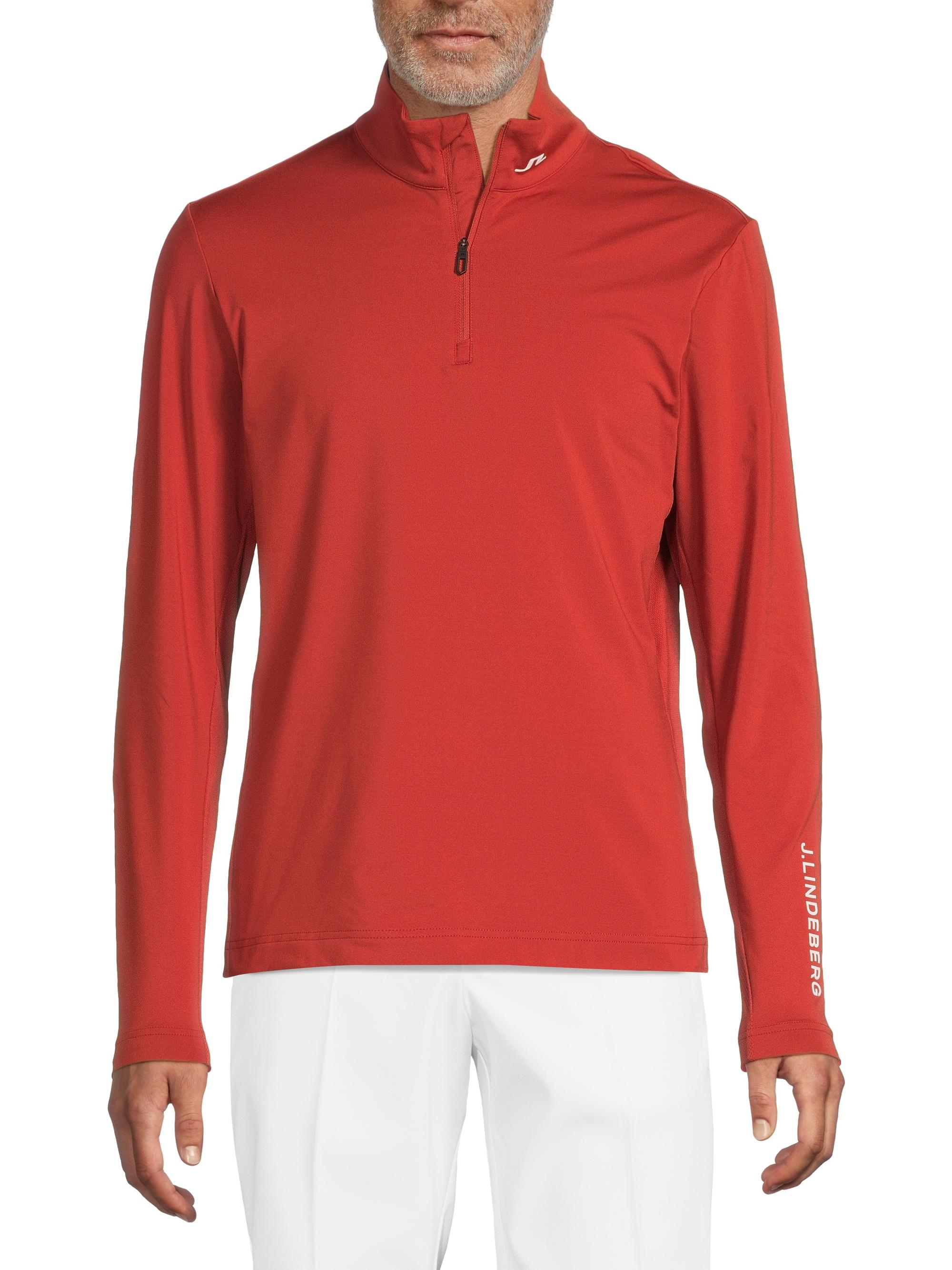 J. Lindeberg Mens Tour Tech Mid-Layer Half-Zip Pullover - Red - Size XXL