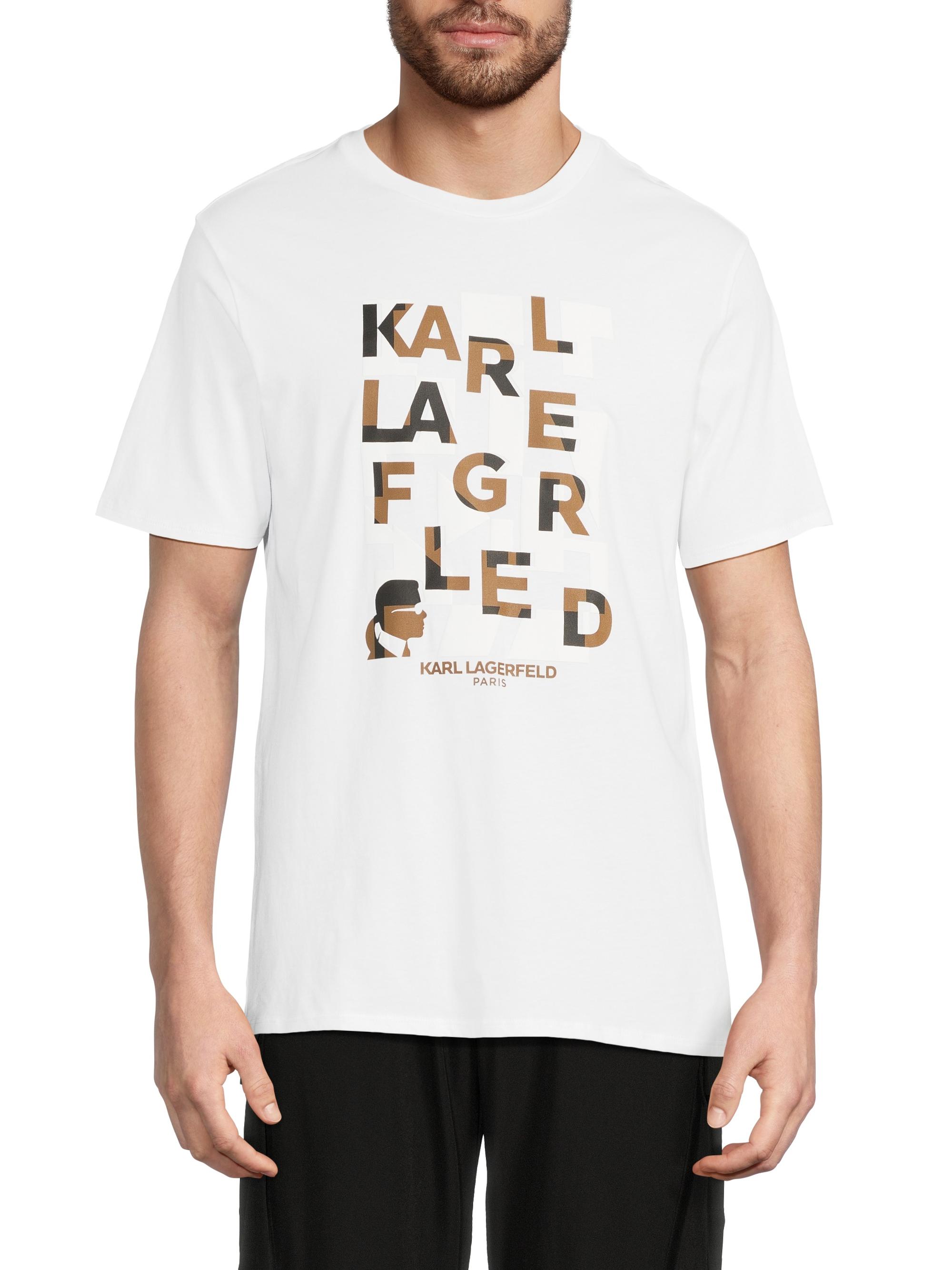Click here for Karl Lagerfeld Paris Mens Stacked Print T-Shirt -... prices