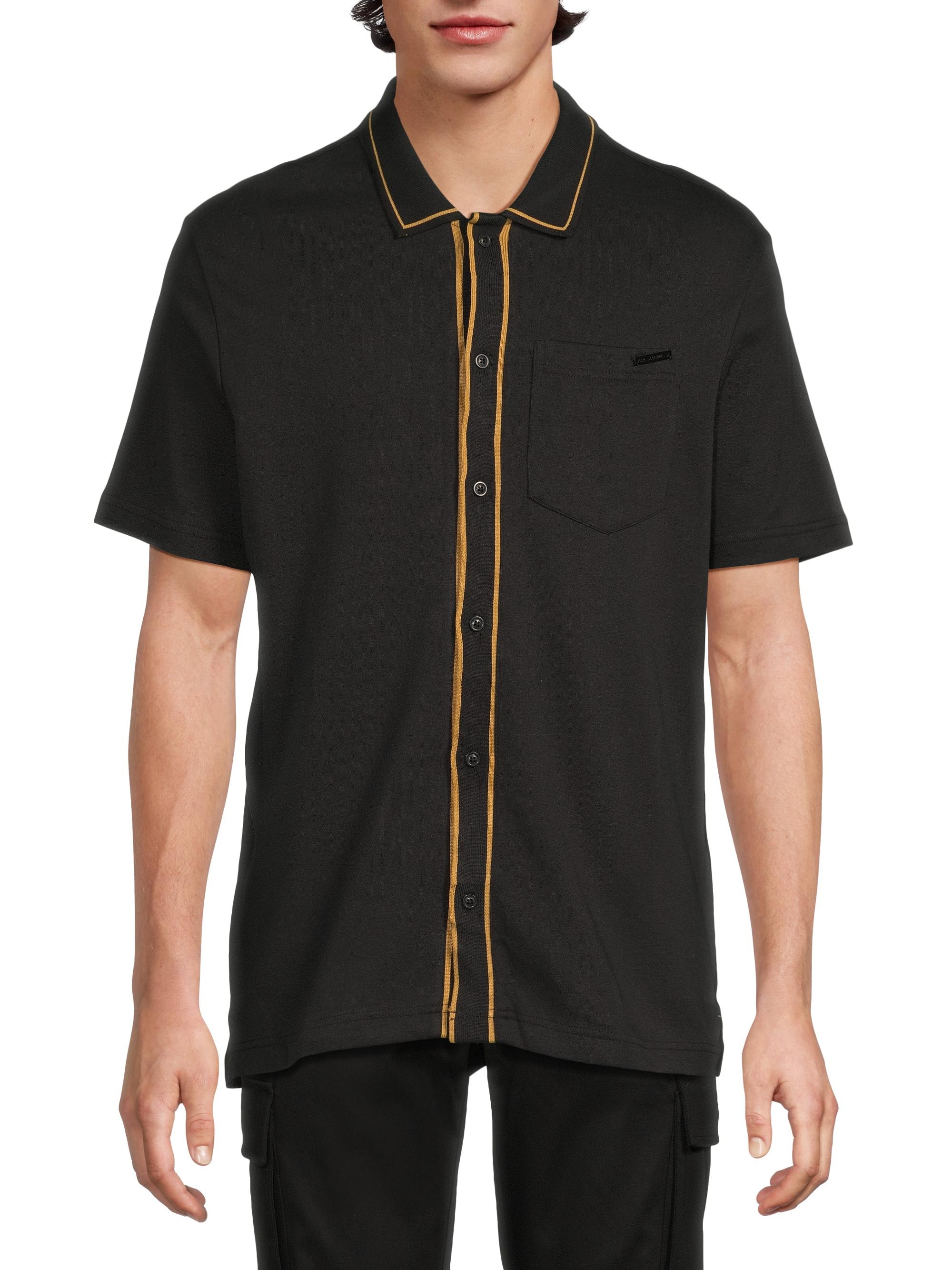 Click here for Karl Lagerfeld Paris Mens Contrast-Trim Cotton Shi... prices