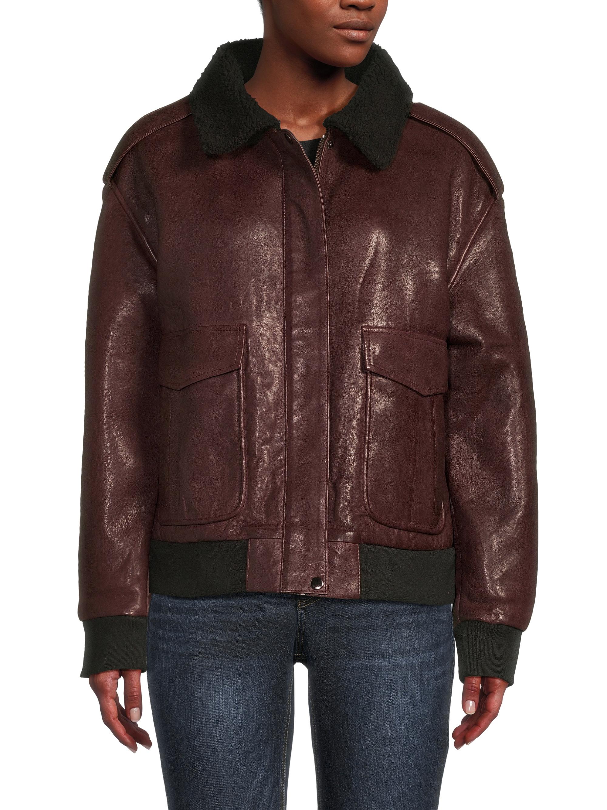 Click here for Walter Baker Womens Hudson Faux-Fur Collar Leather... prices