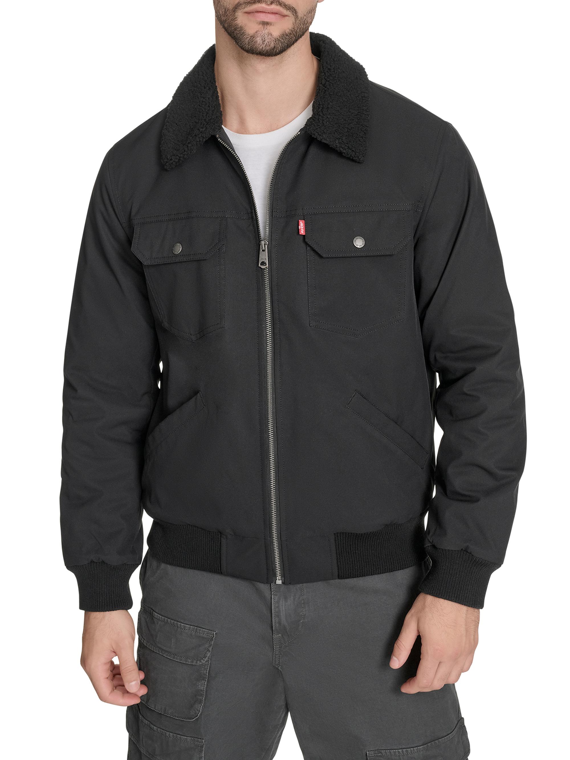Click here for Levis Mens Faux Shearling Collar Bomber Jacket - B... prices