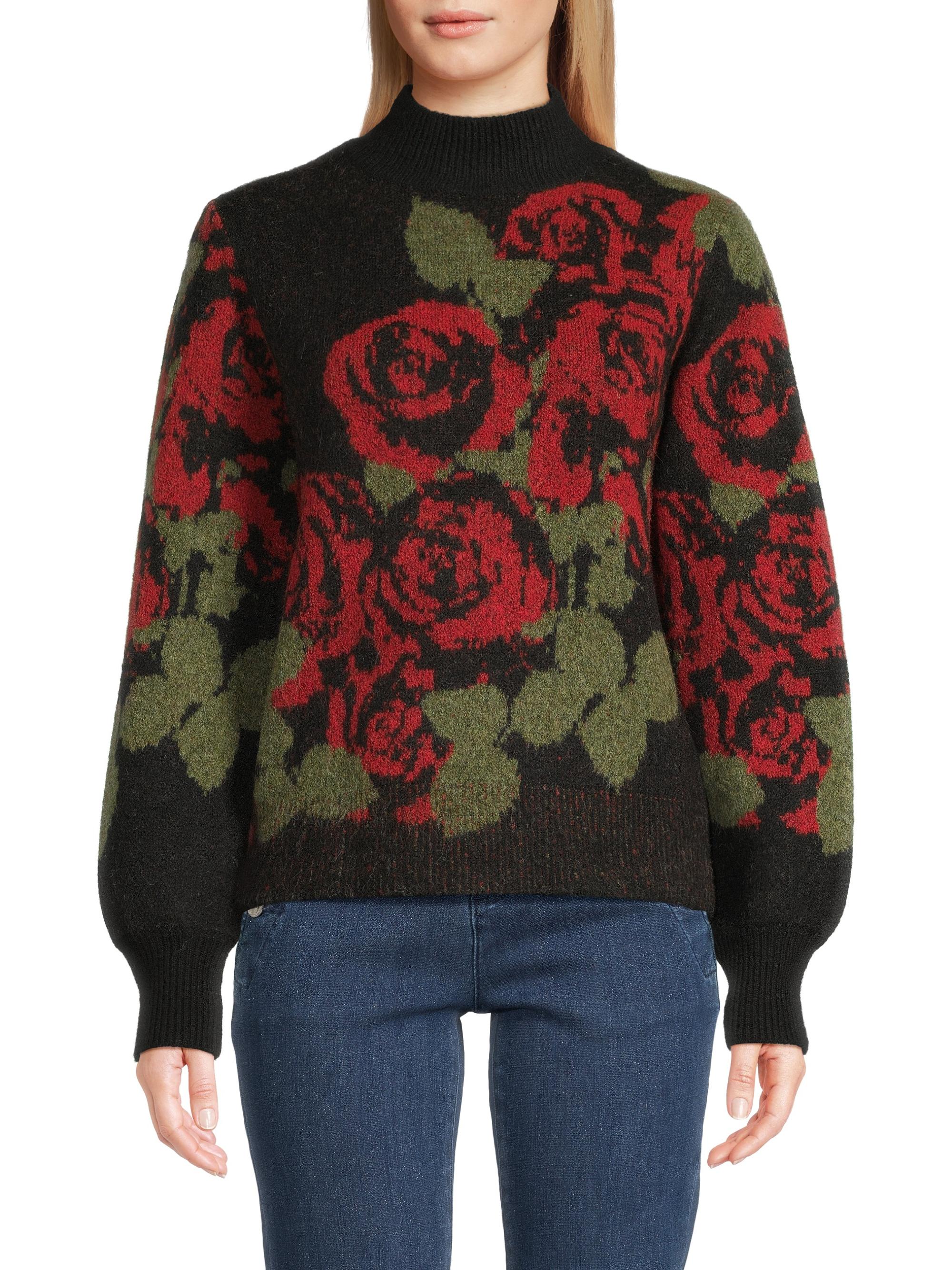 Click here for Karl Lagerfeld Paris Womens Floral Jacquard Sweate... prices