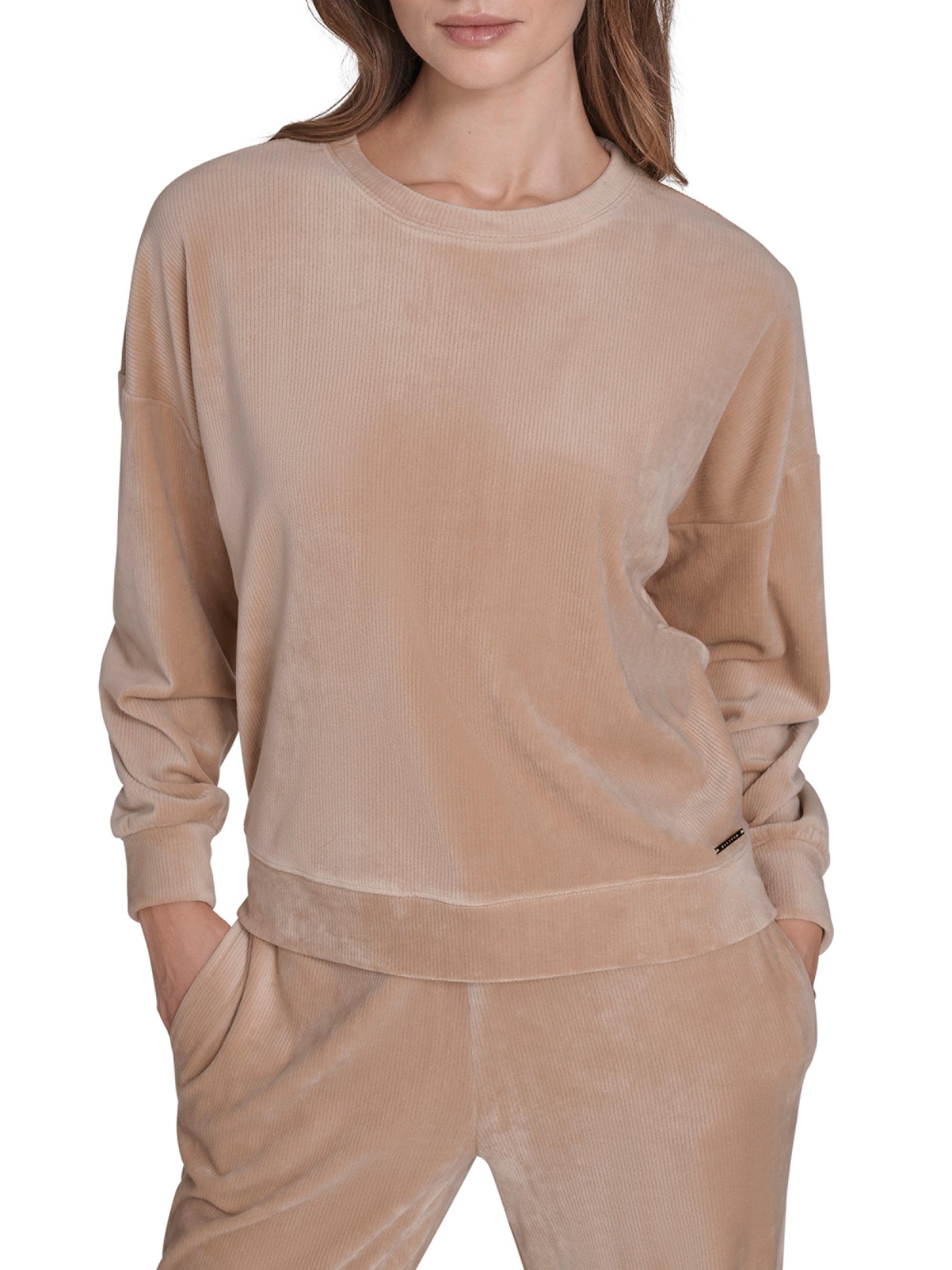 Click here for Halston Womens Ribbed Sweatshirt - Honey - Size S prices