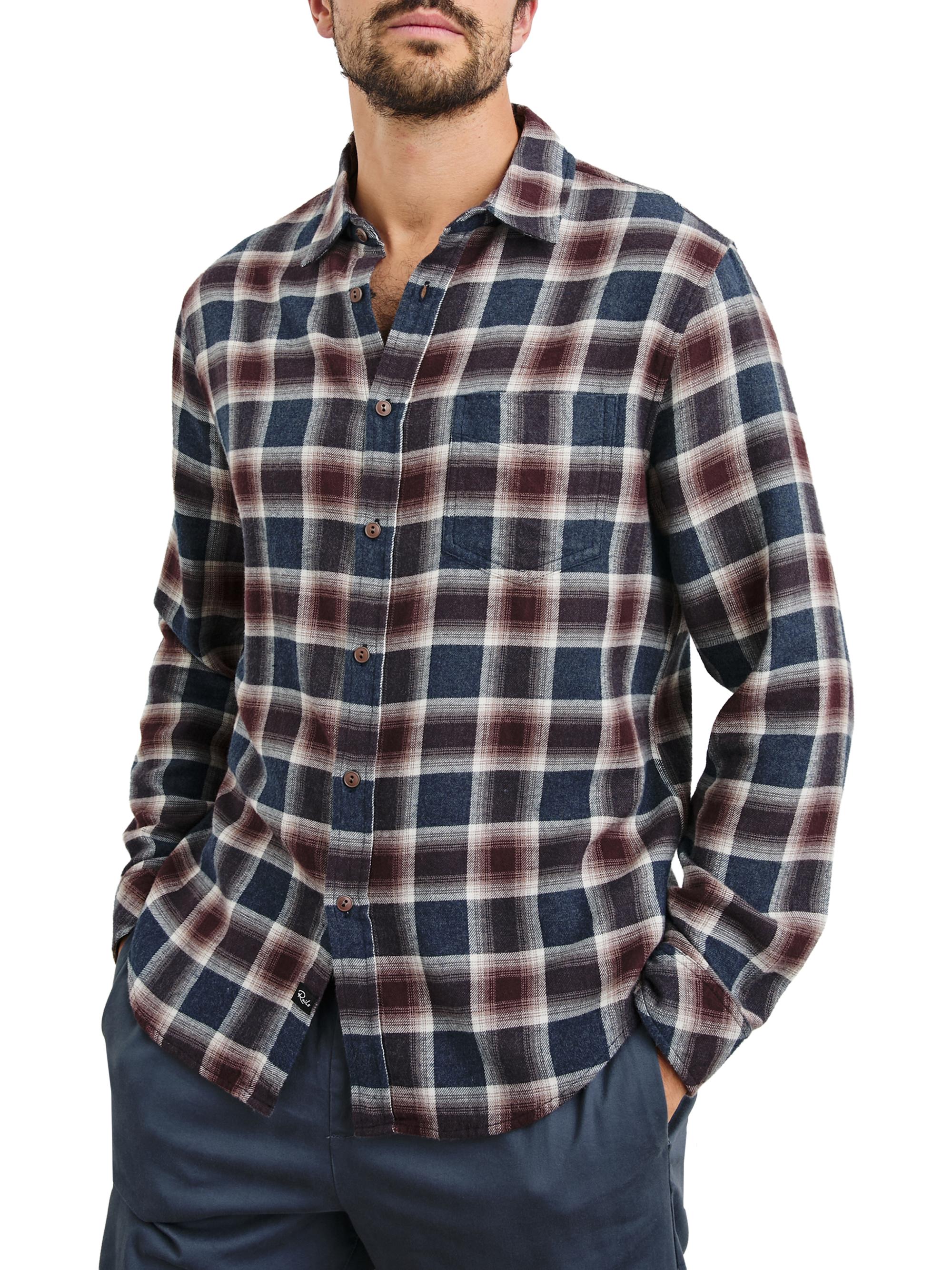 Click here for Rails Mens Lennox Plaid Cotton-Linen Shirt - Royal... prices