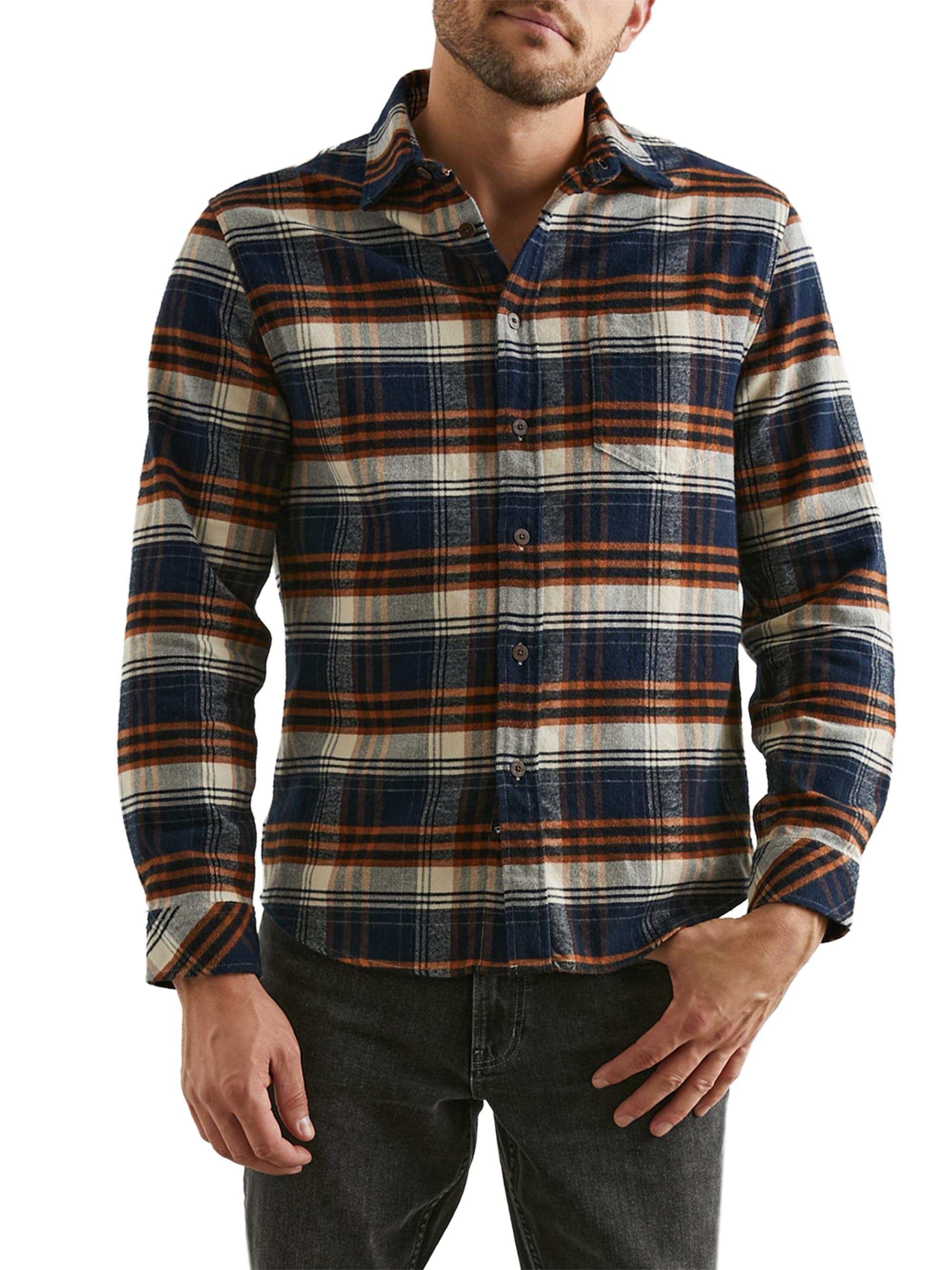 Click here for Rails Mens Forrest Plaid Button-Up Shirt - Oat Umb... prices