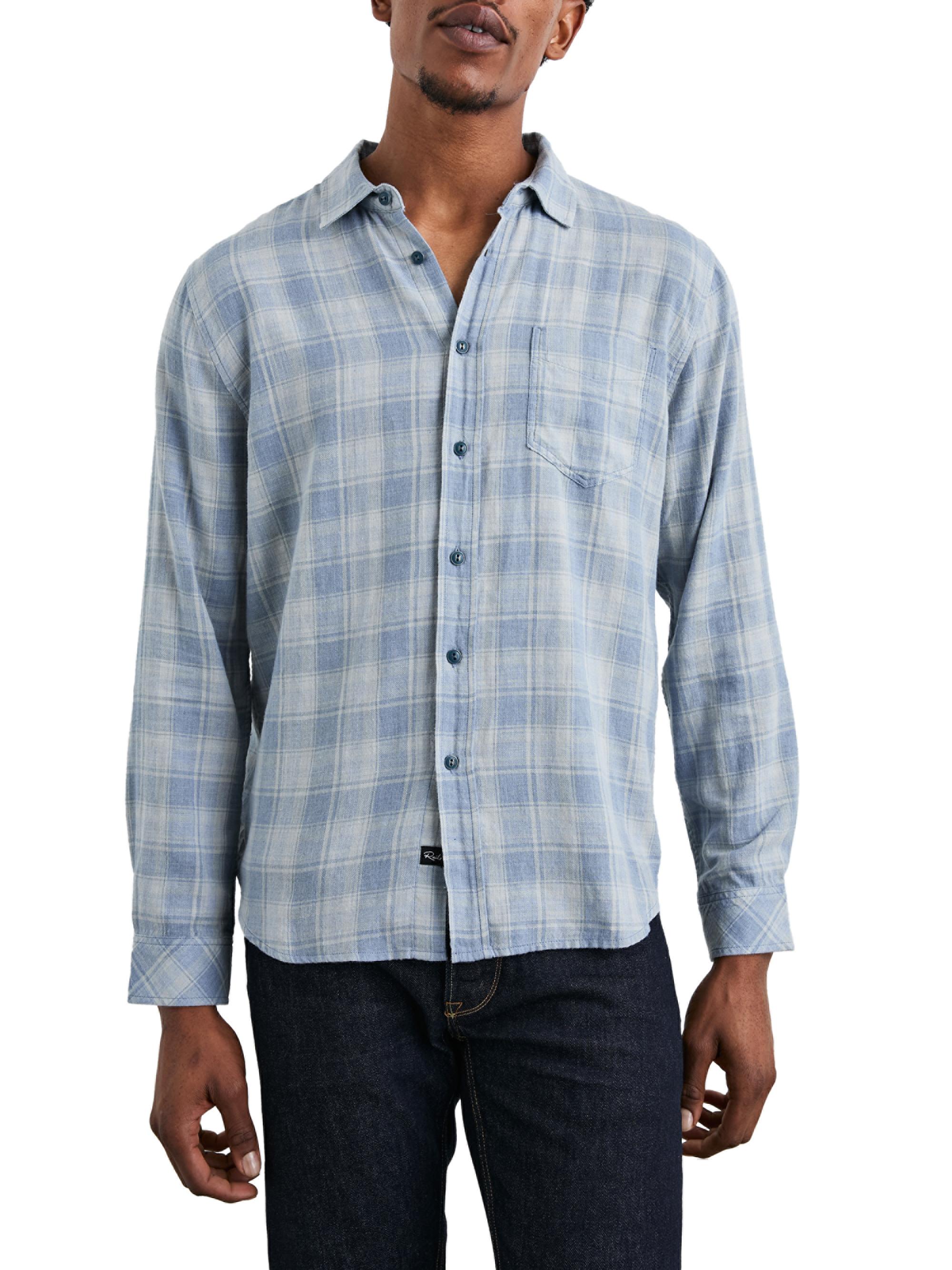 Click here for Rails Mens Wyatt Plaid Cotton Shirt - Skyscraper G... prices