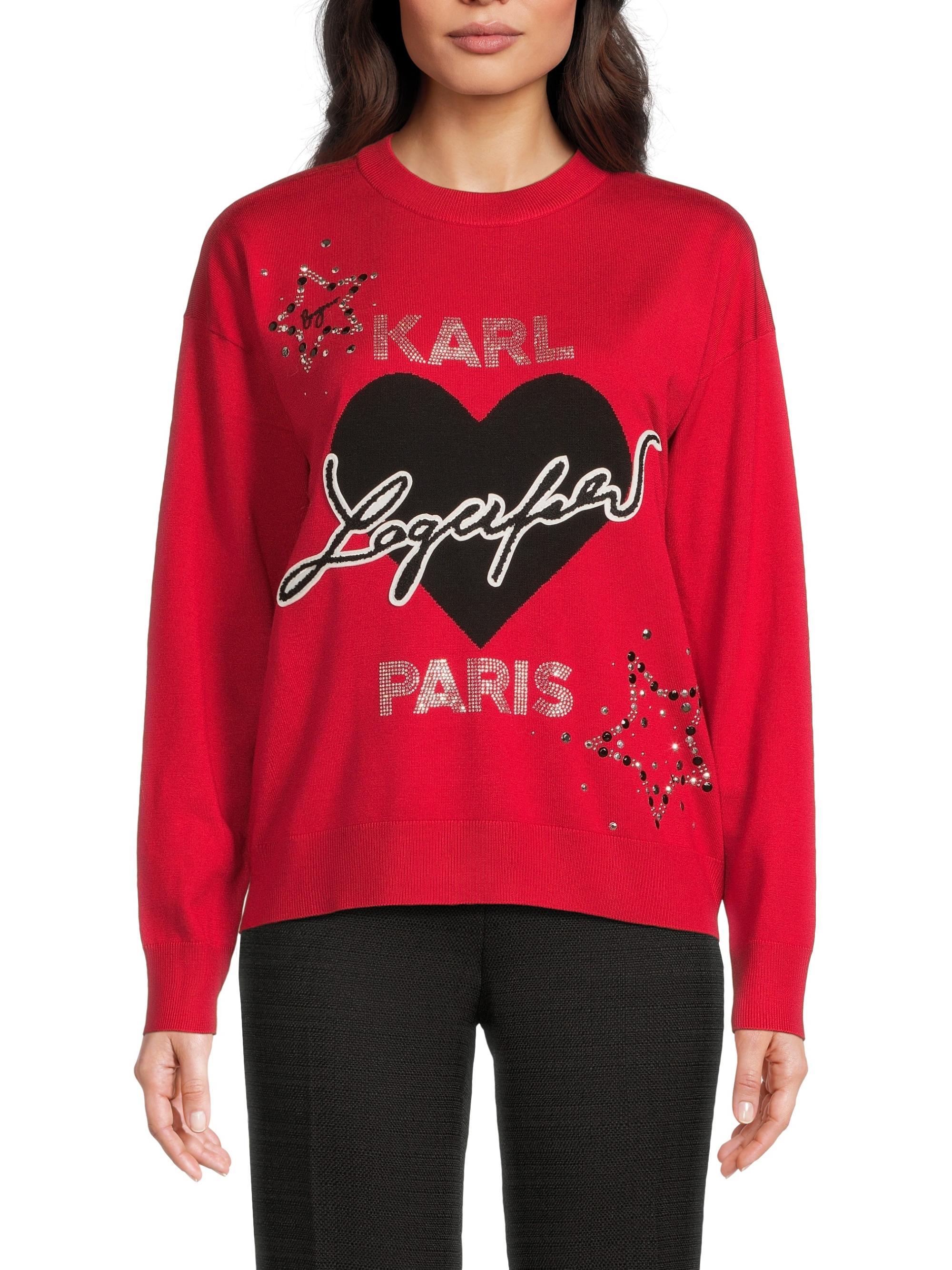 Click here for Karl Lagerfeld Paris Womens Long Sleeve Heart Deta... prices