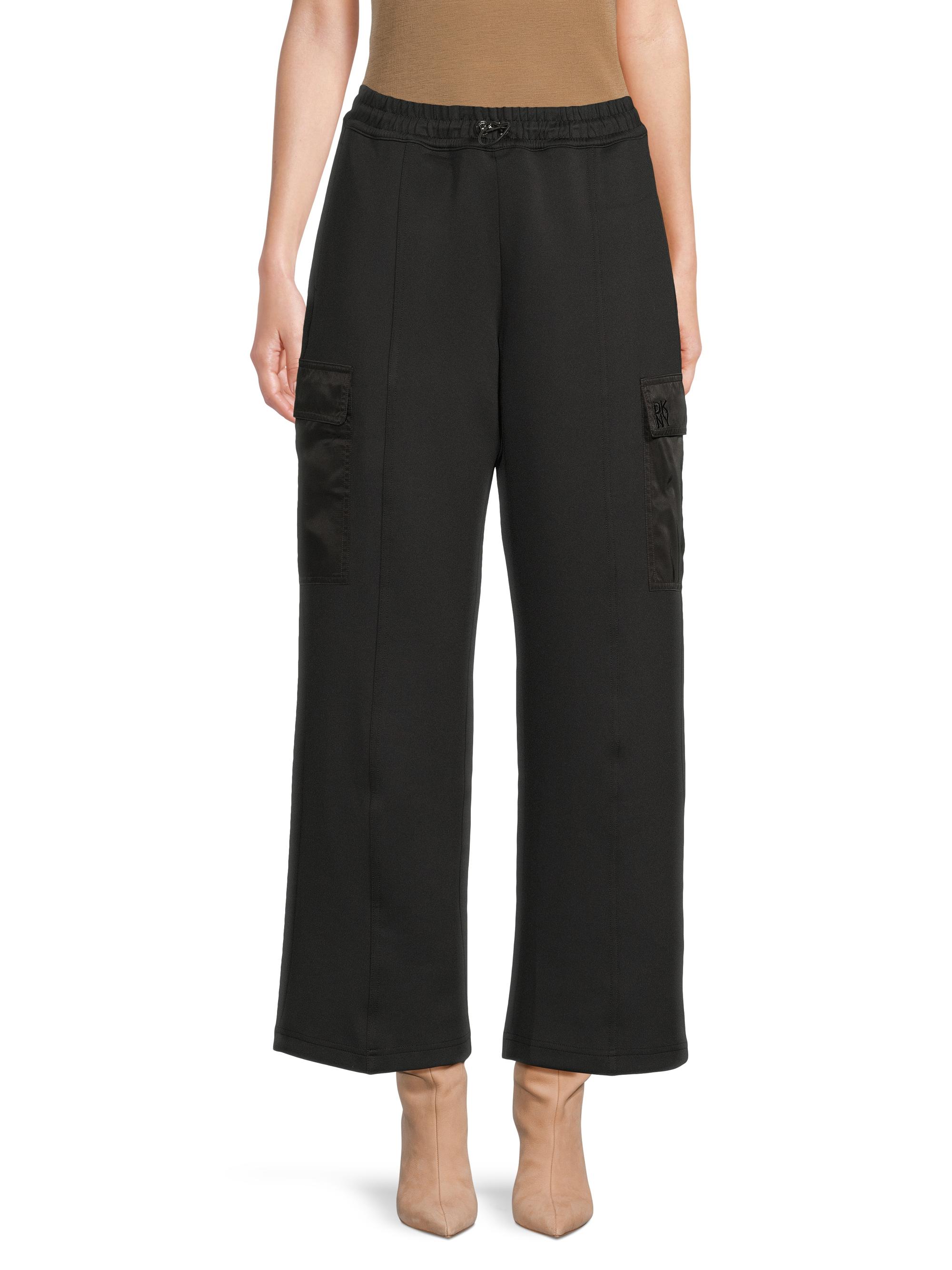 Click here for Dkny Womens Drawstring Cargo Wide-Leg Pants - Blac... prices