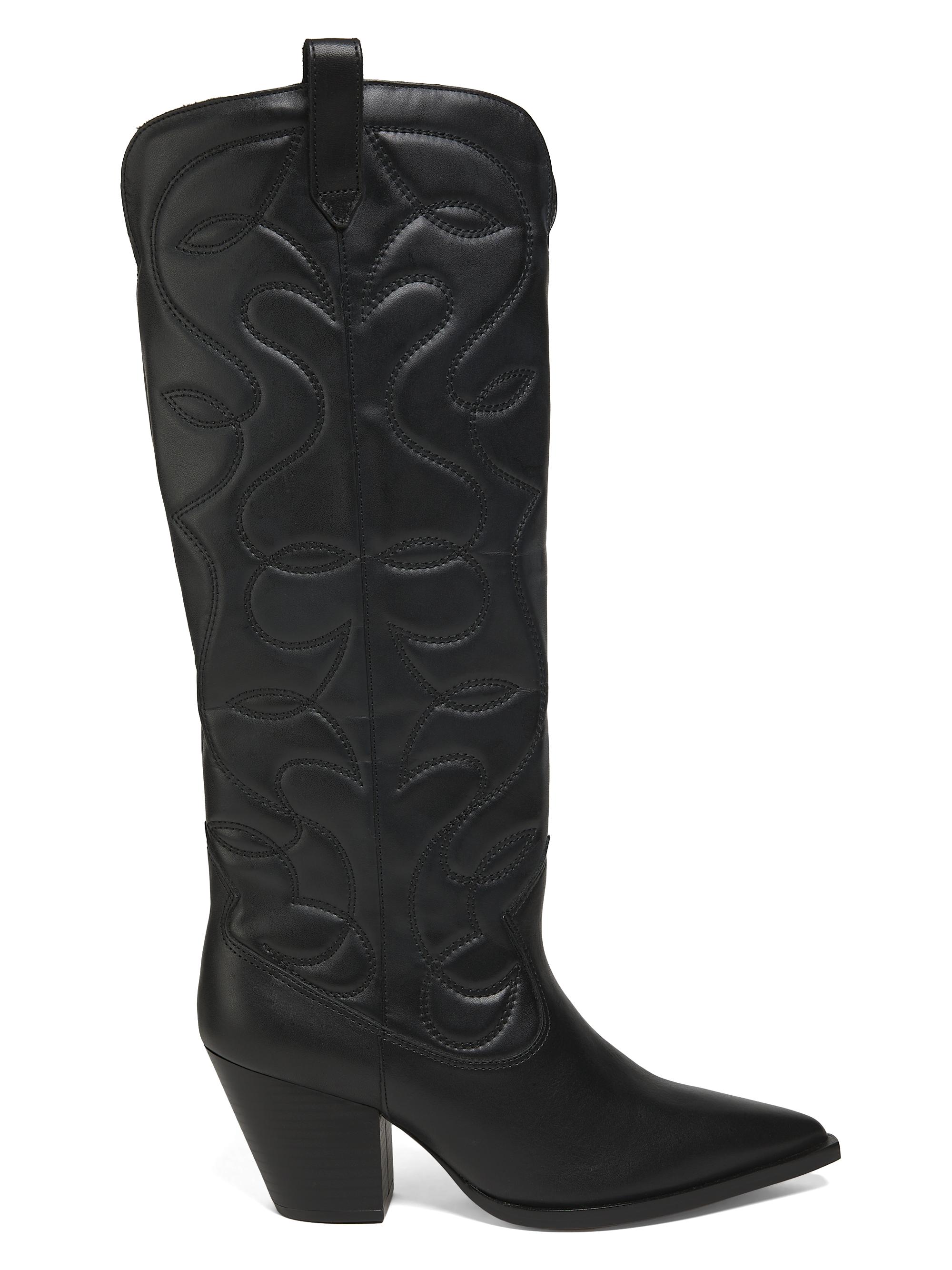 Click here for Arezzo Womens Abigail 75MM Leather Western Block-H... prices