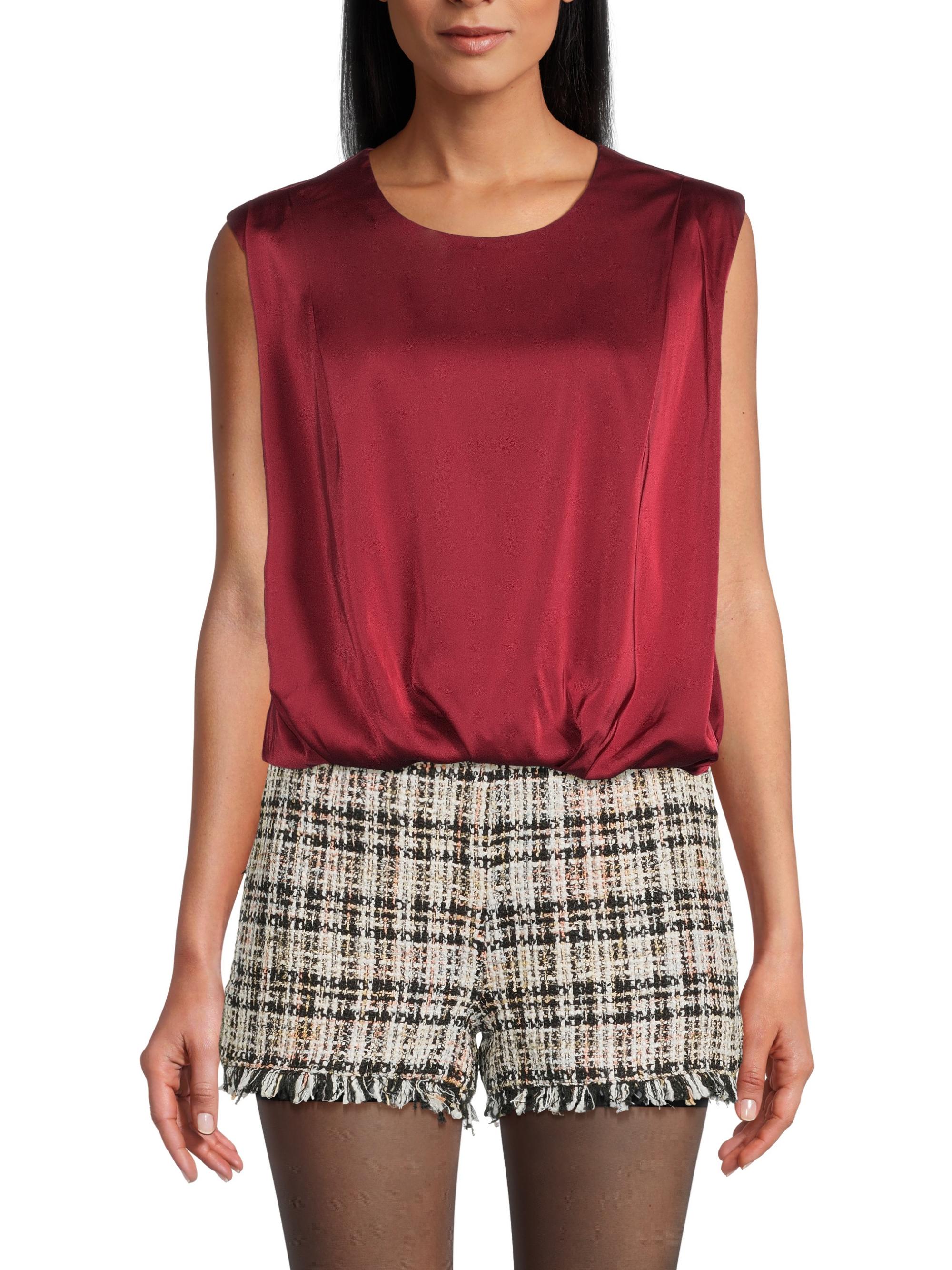 Click here for Joes Jeans Womens Satin Sleeveless Top - Syrah Red... prices