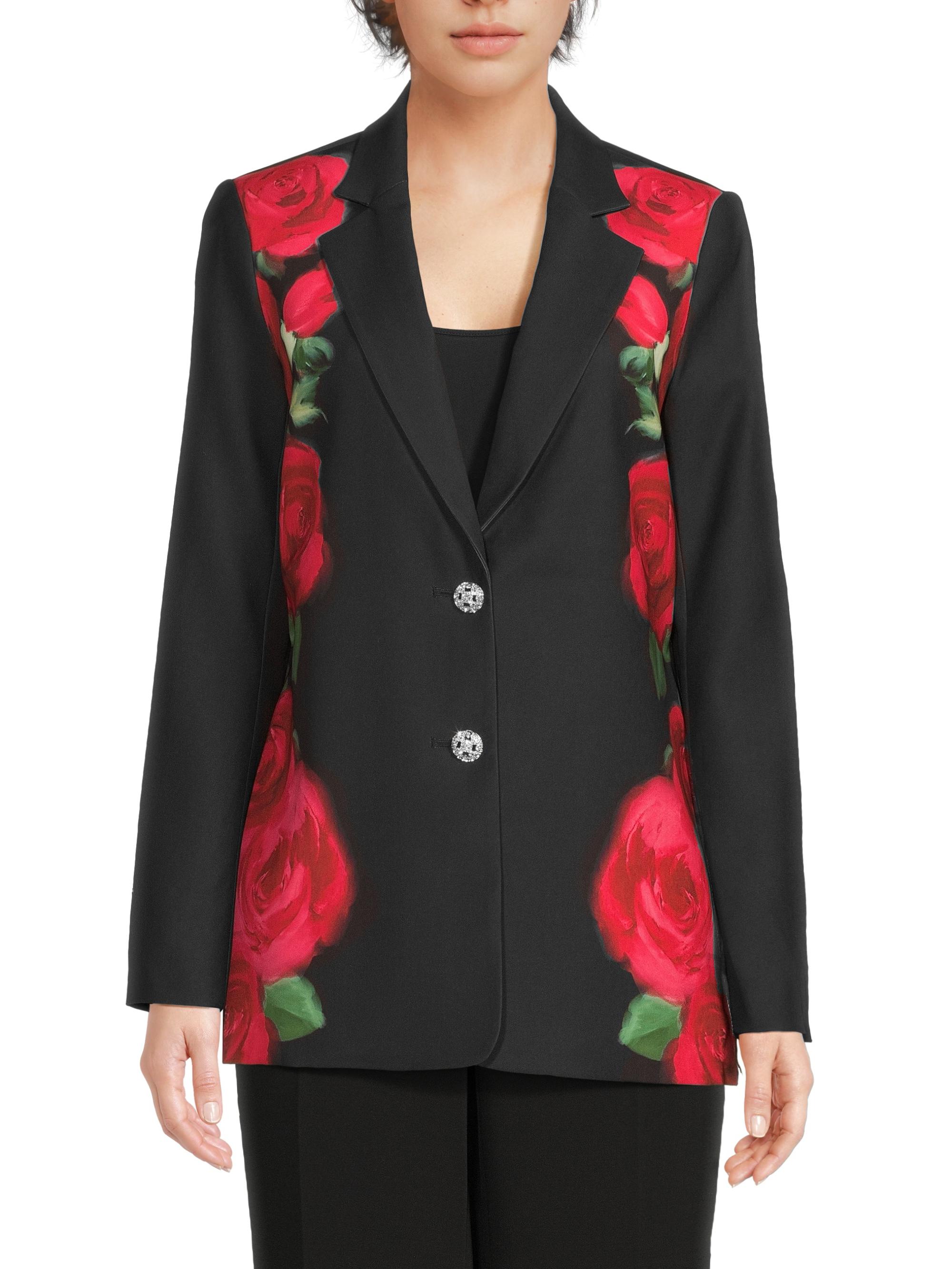 Click here for Karl Lagerfeld Paris Womens Floral Print Collar Bl... prices