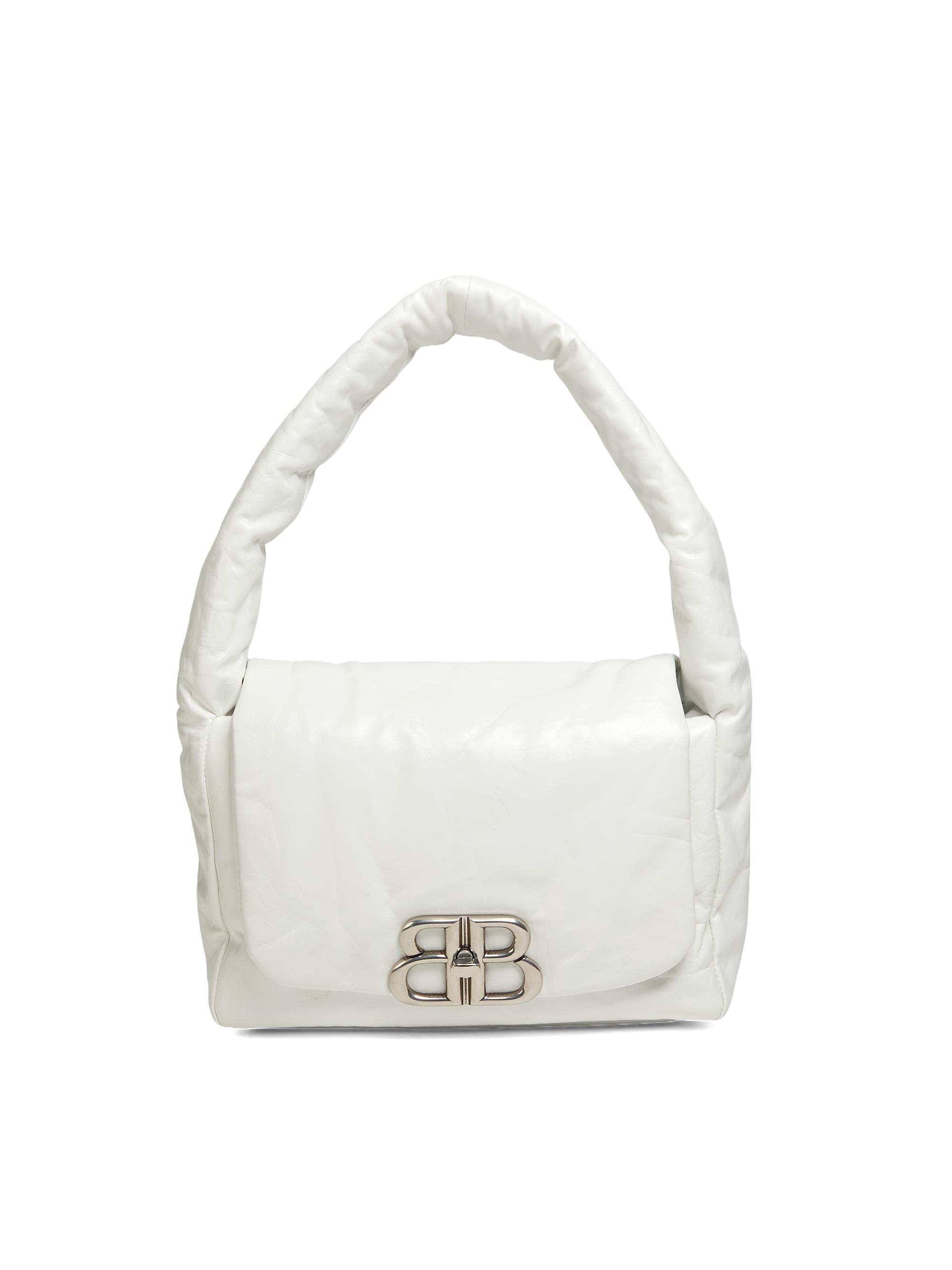 Click here for Balenciaga Womens Monaco Logo Leather Top Handle B... prices